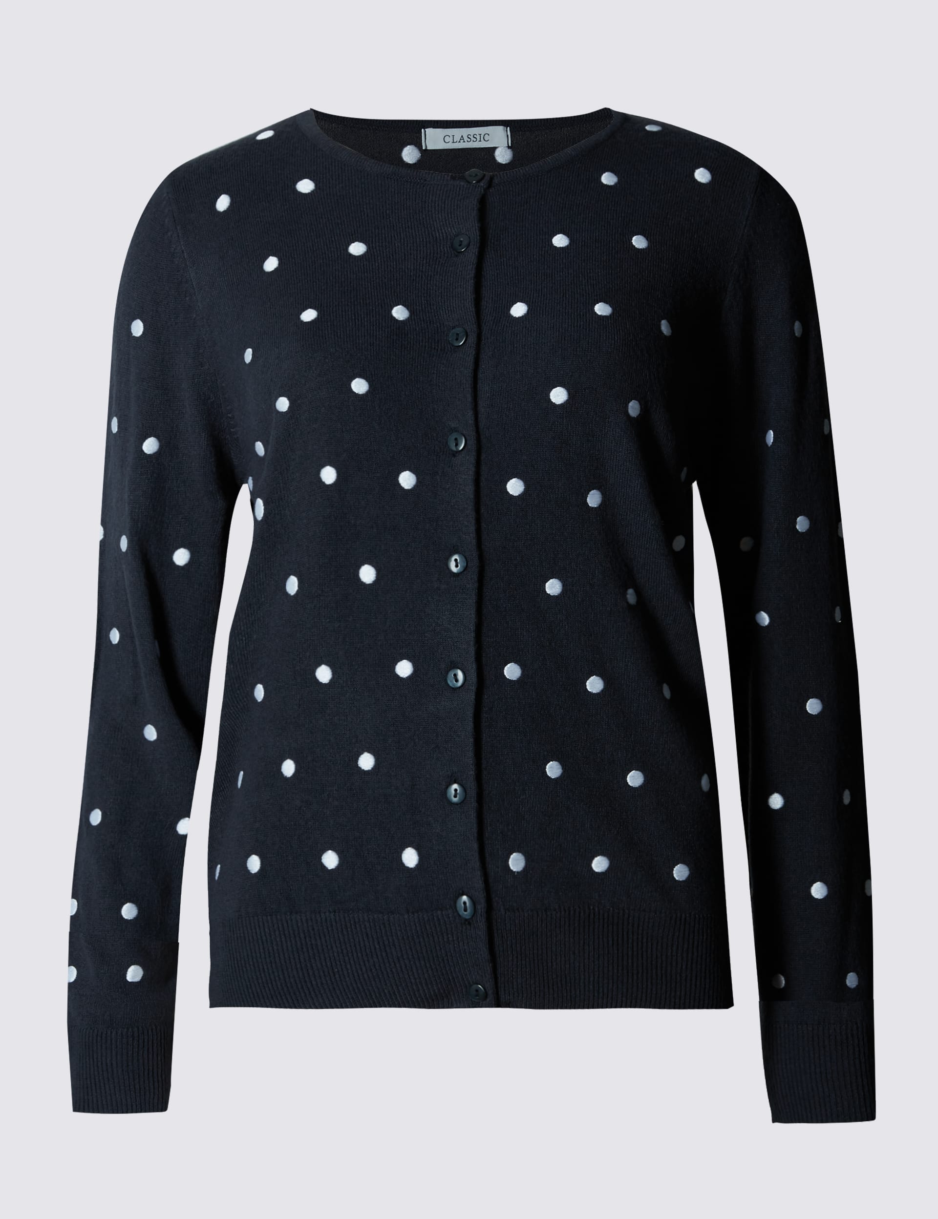 Round Neck Spotted Cardigan | Classic | M&S