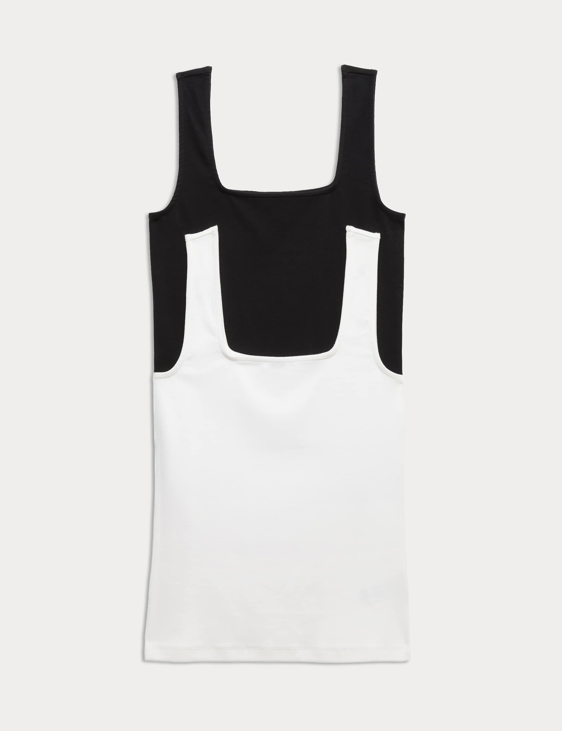 2 Pack Cotton Rich Square Neck Vests | M&S