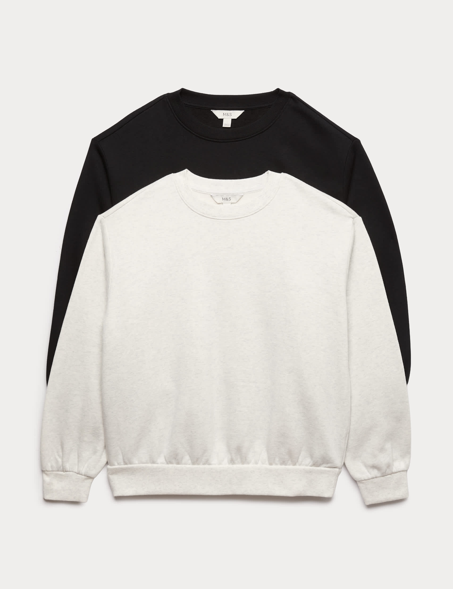 2 Pack Cotton Rich Crew Neck Sweatshirts | M&S