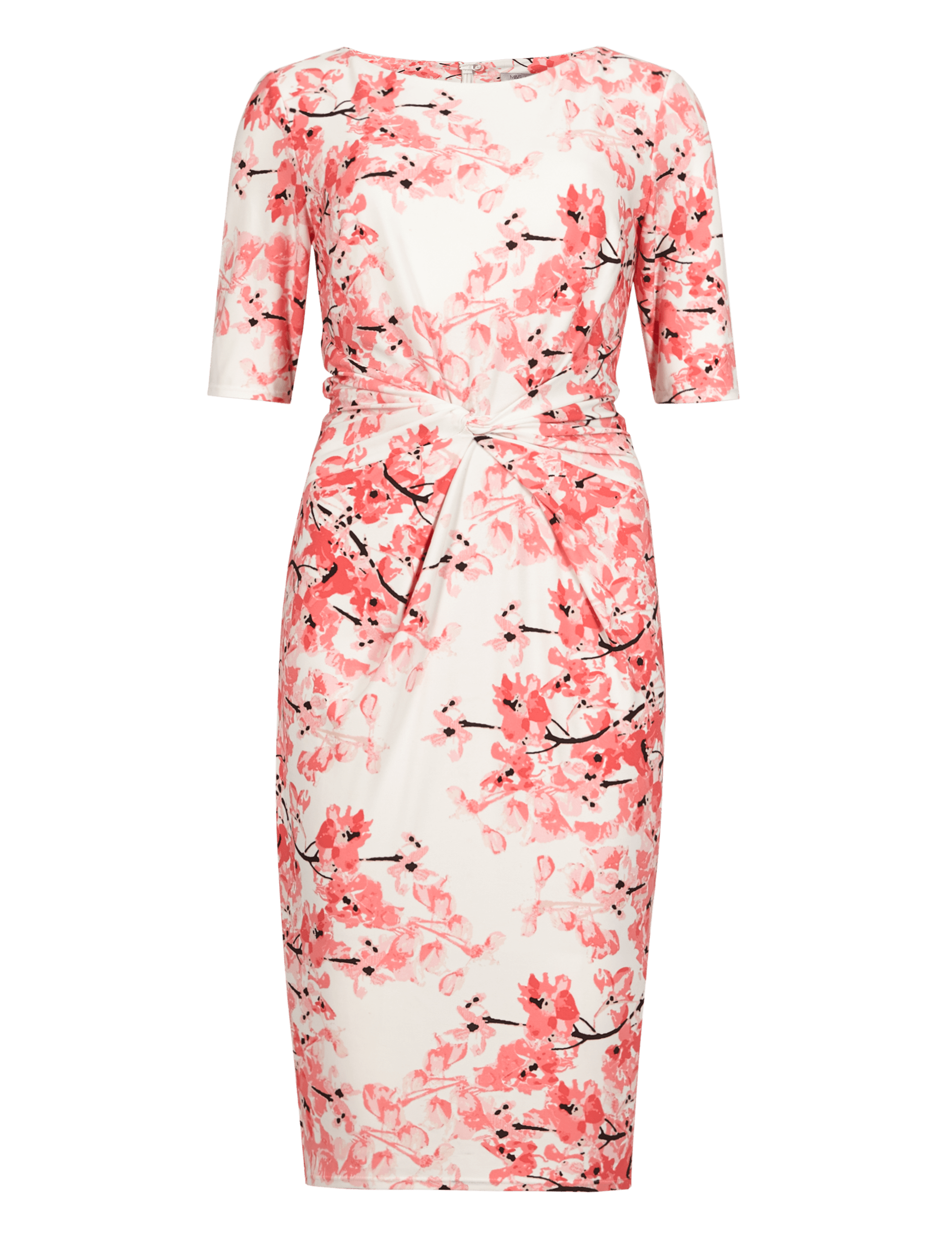 Mirror Floral Twisted Front Bodycon Dress | M&S Collection | M&S