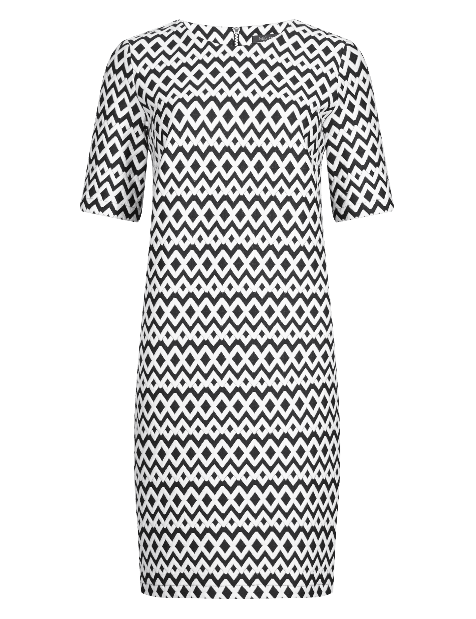 Contrast Diamond Print Tunic Dress | M&S Collection | M&S