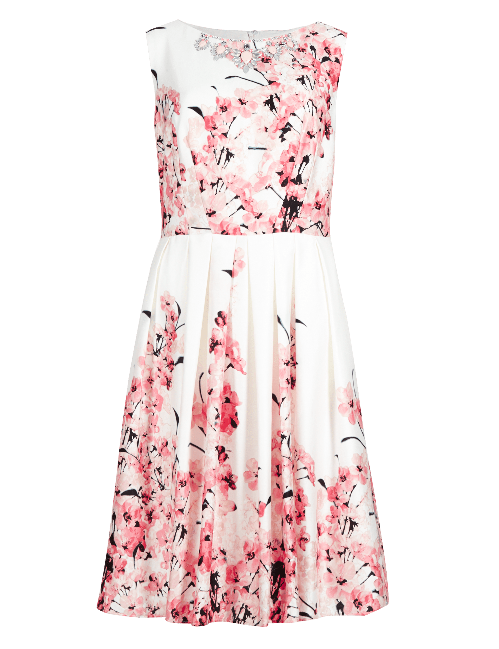 Pure Cotton Embellished Orchid Print Prom Shift Dress | M&S Collection ...
