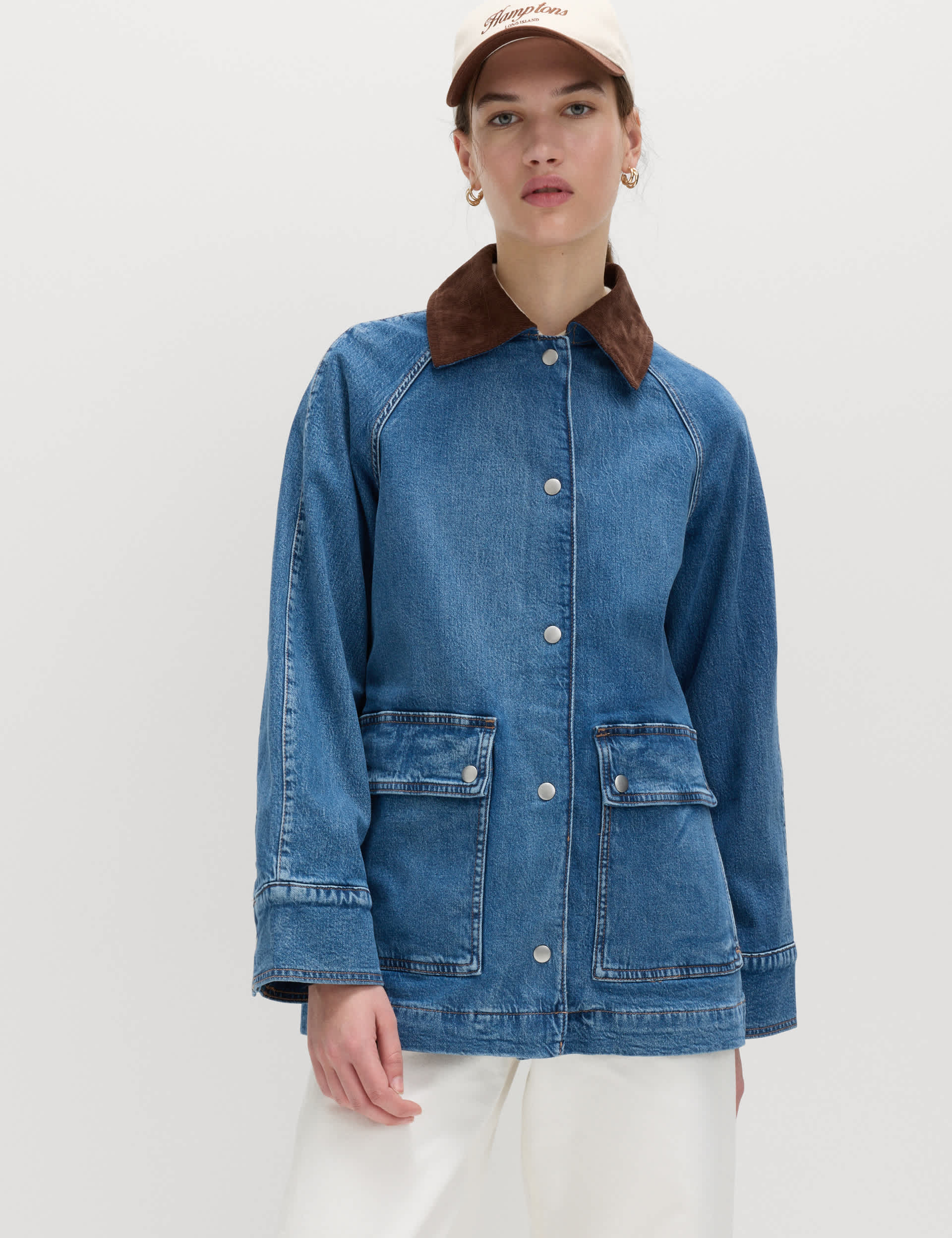 LYOCELL BLEND DENIM COLLARED BARN JACKET | M&S