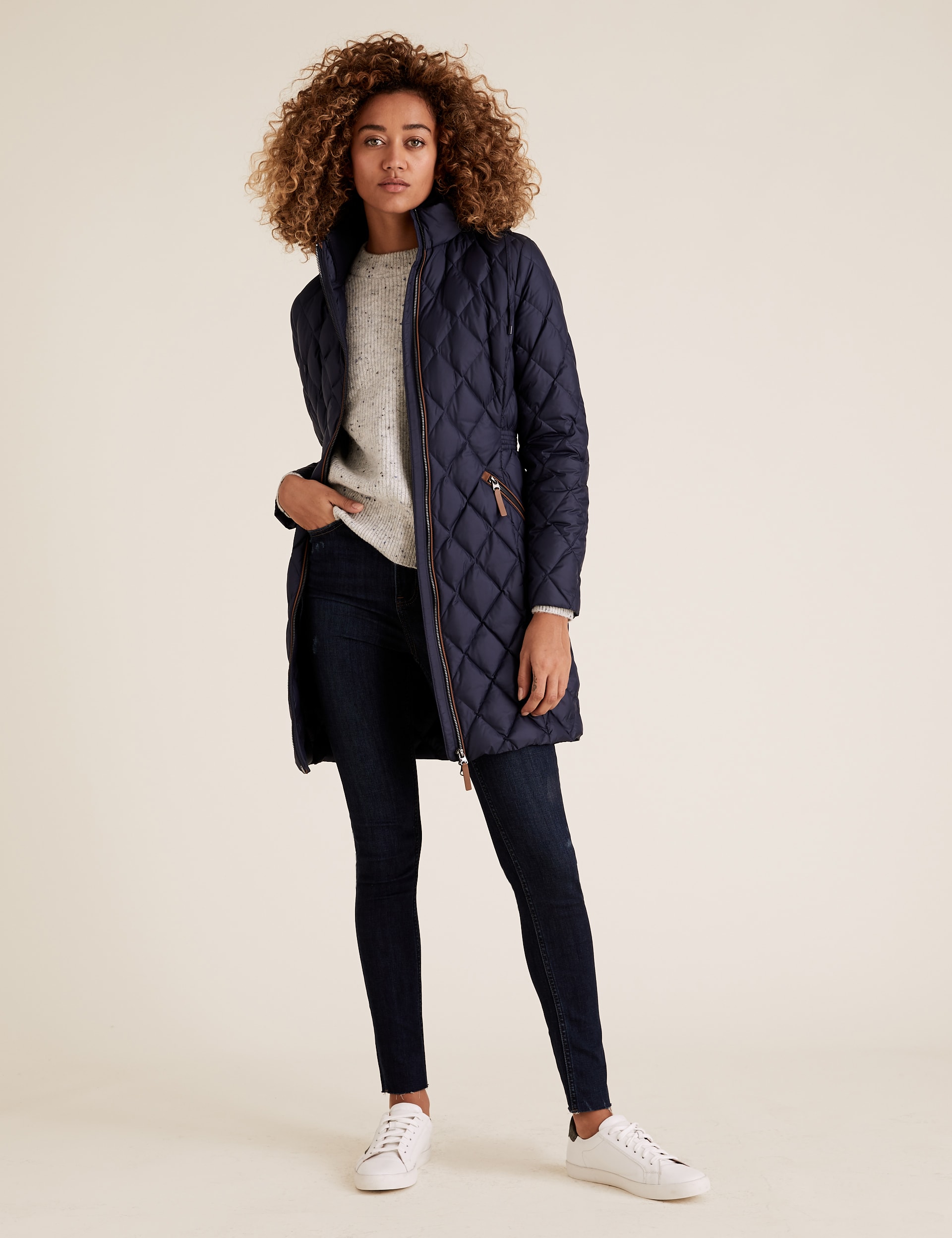 Feather & Down Quilted Puffer Coat | M&S | M&S IE