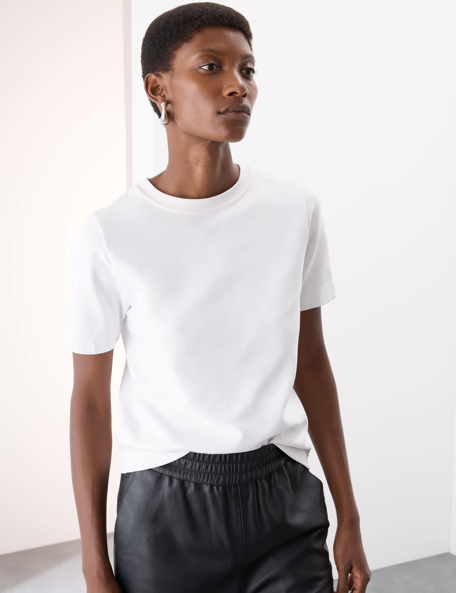 Cotton Rich Crew Neck T-Shirt | Autograph | M&S