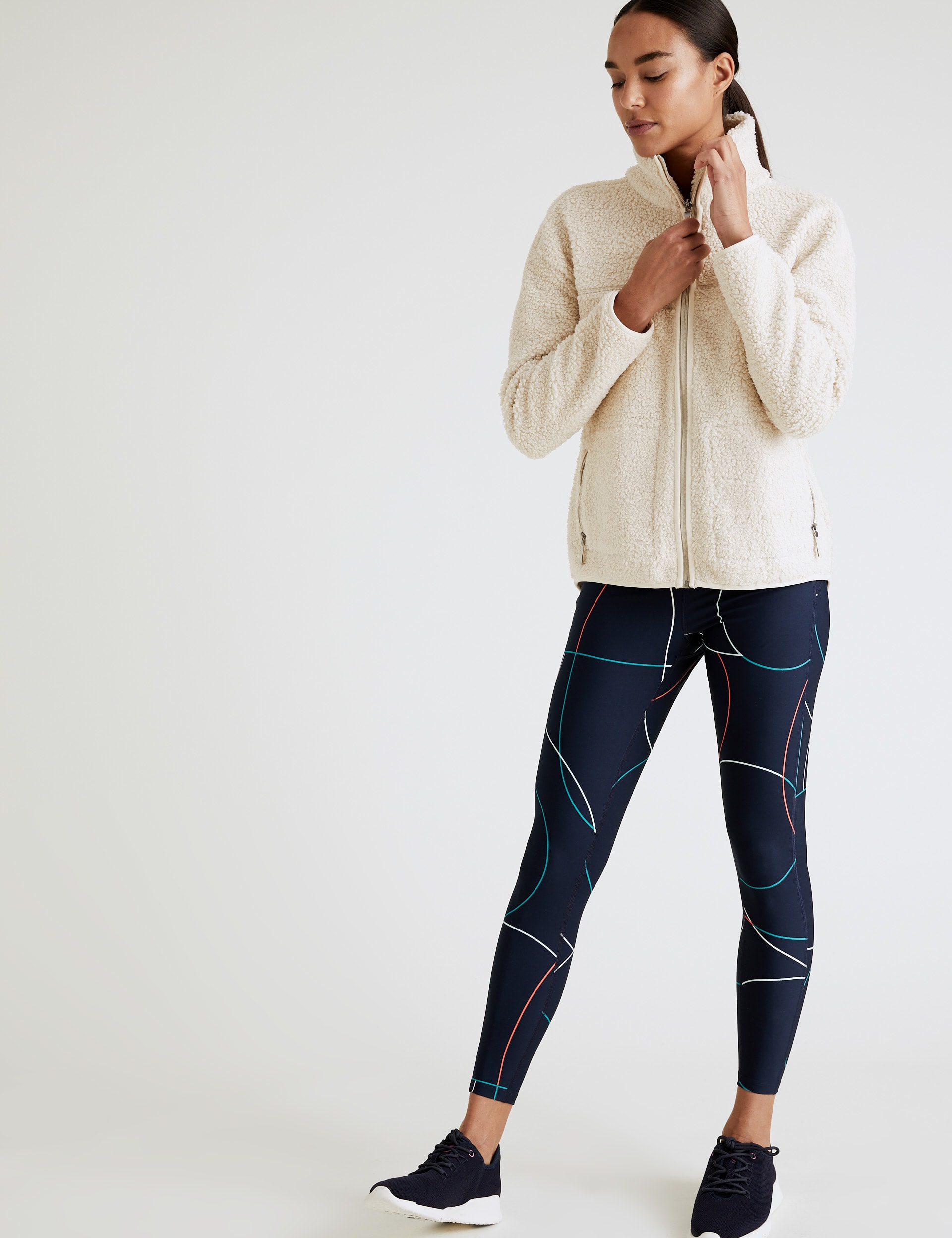 Borg Zip Up Funnel Neck Jacket | Goodmove | M&S