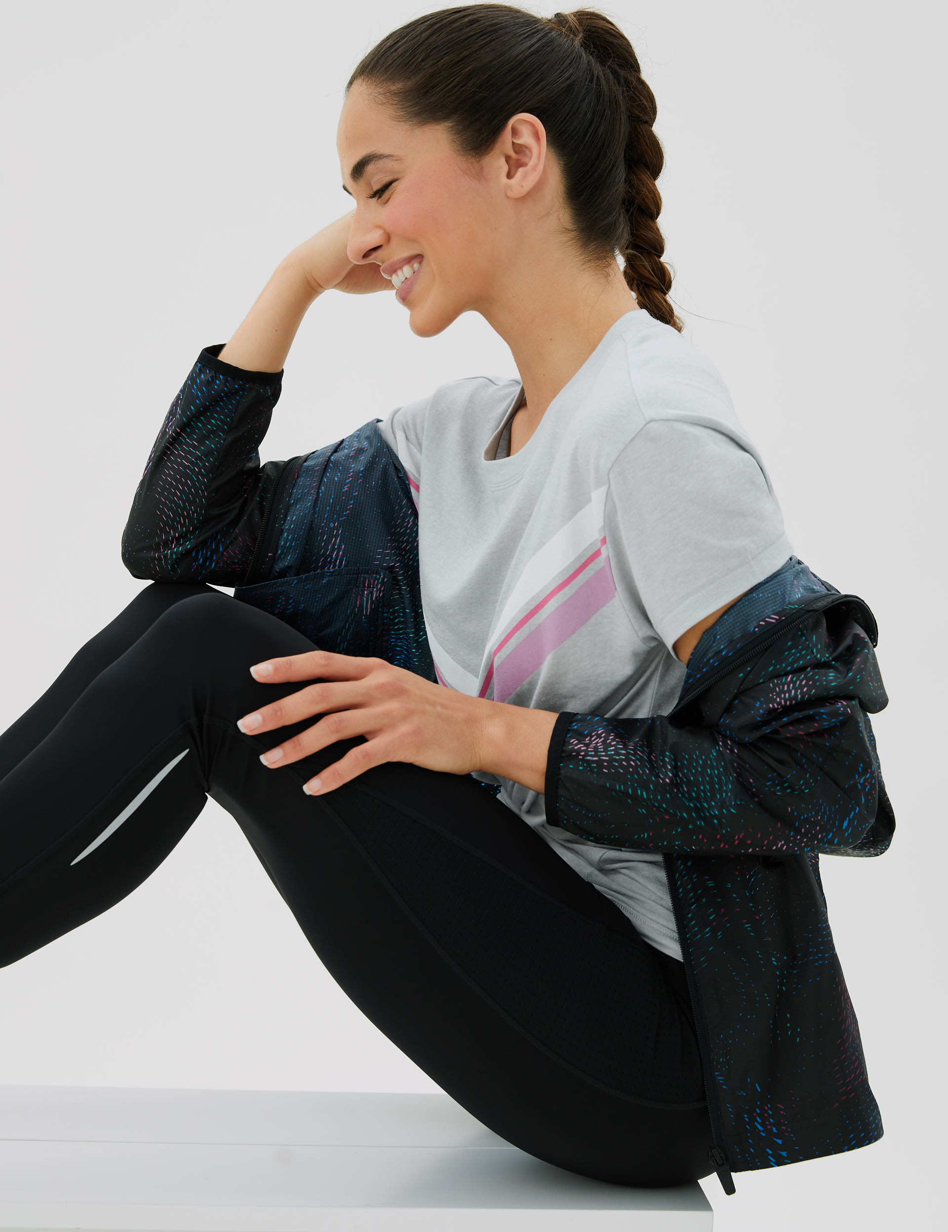 Chevron Crew Neck T-Shirt | Goodmove | M&S