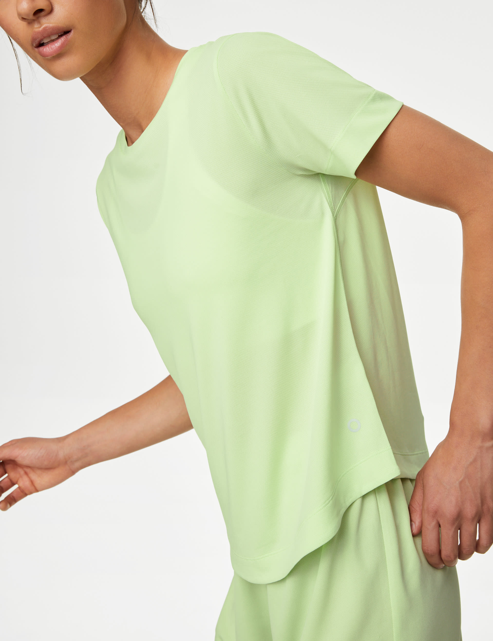 Textured Scoop Neck Fitted T-Shirt | Goodmove | M&S