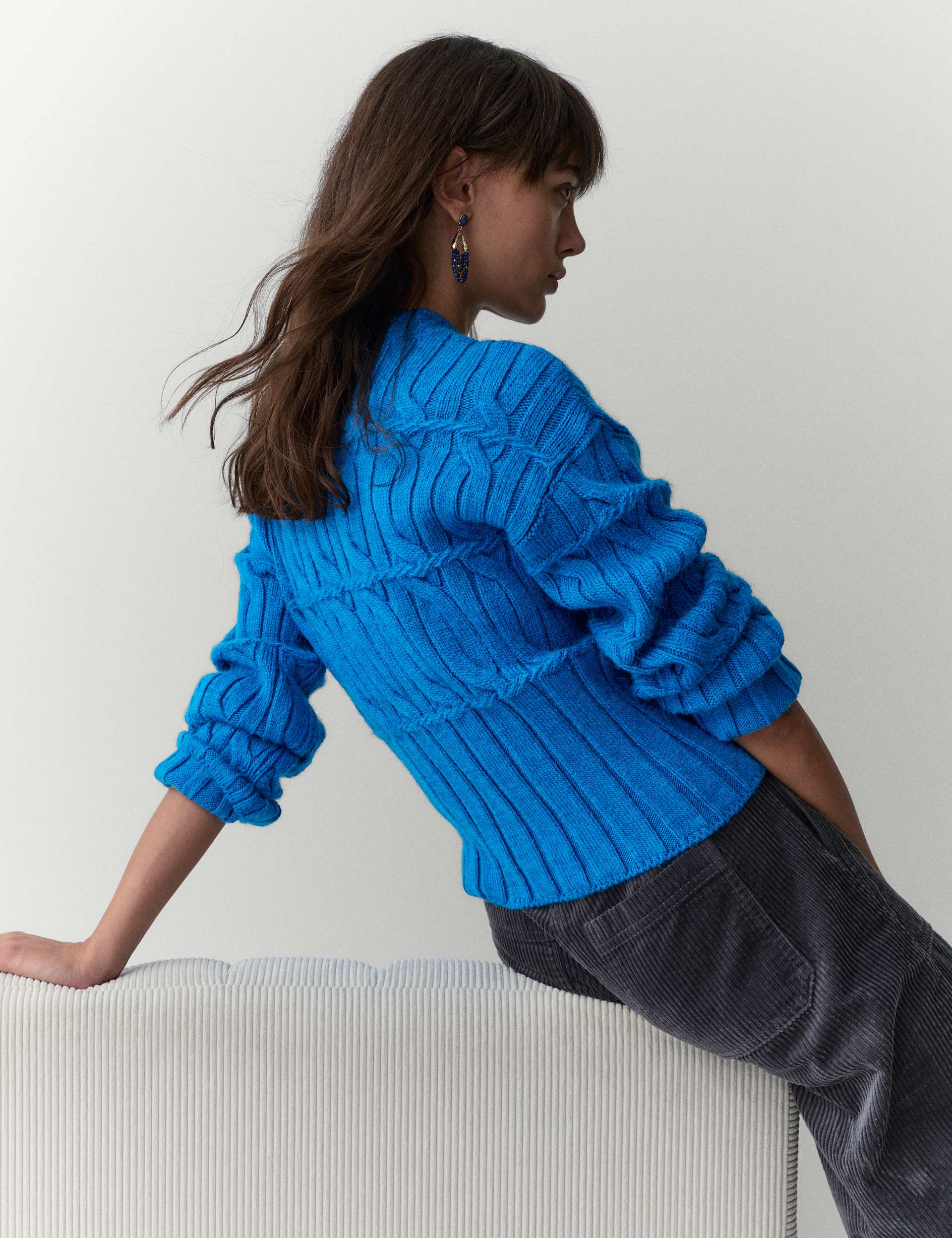 Cable Knit Funnel Neck Jumper with Wool | Per Una | M&S