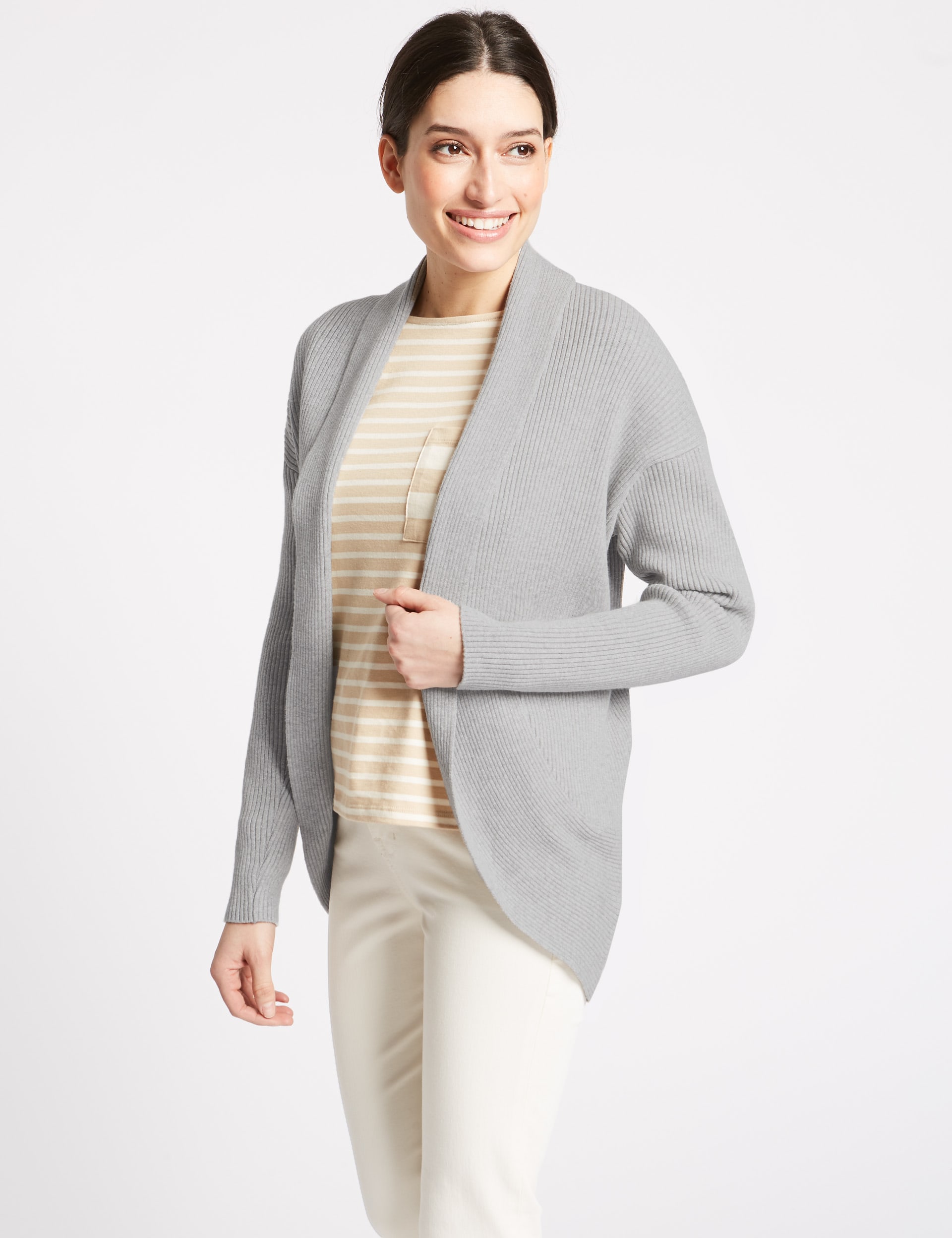 Textured Open Front Cardigan | Per Una | M&S