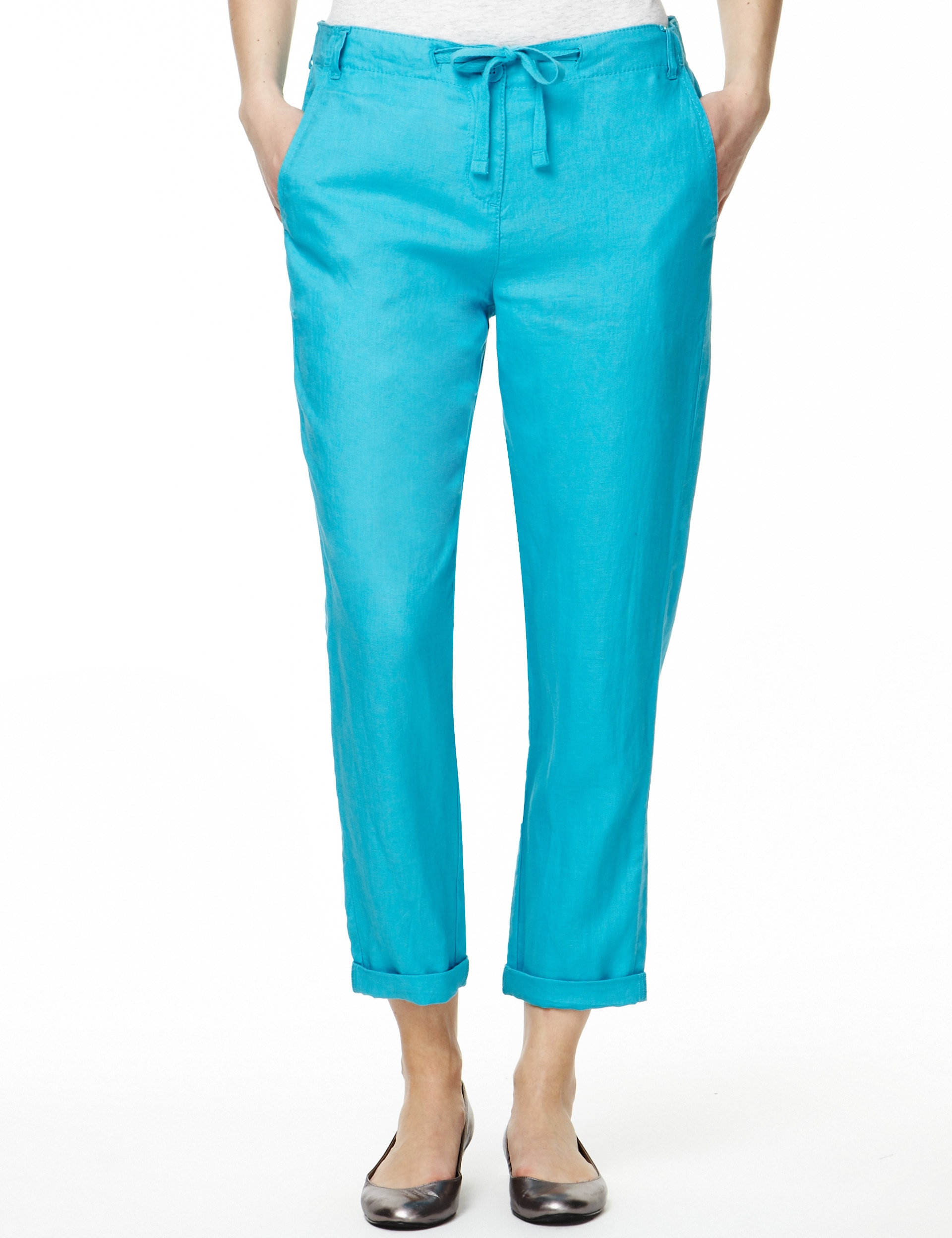 Pure Linen Peg Leg Trousers Mands
