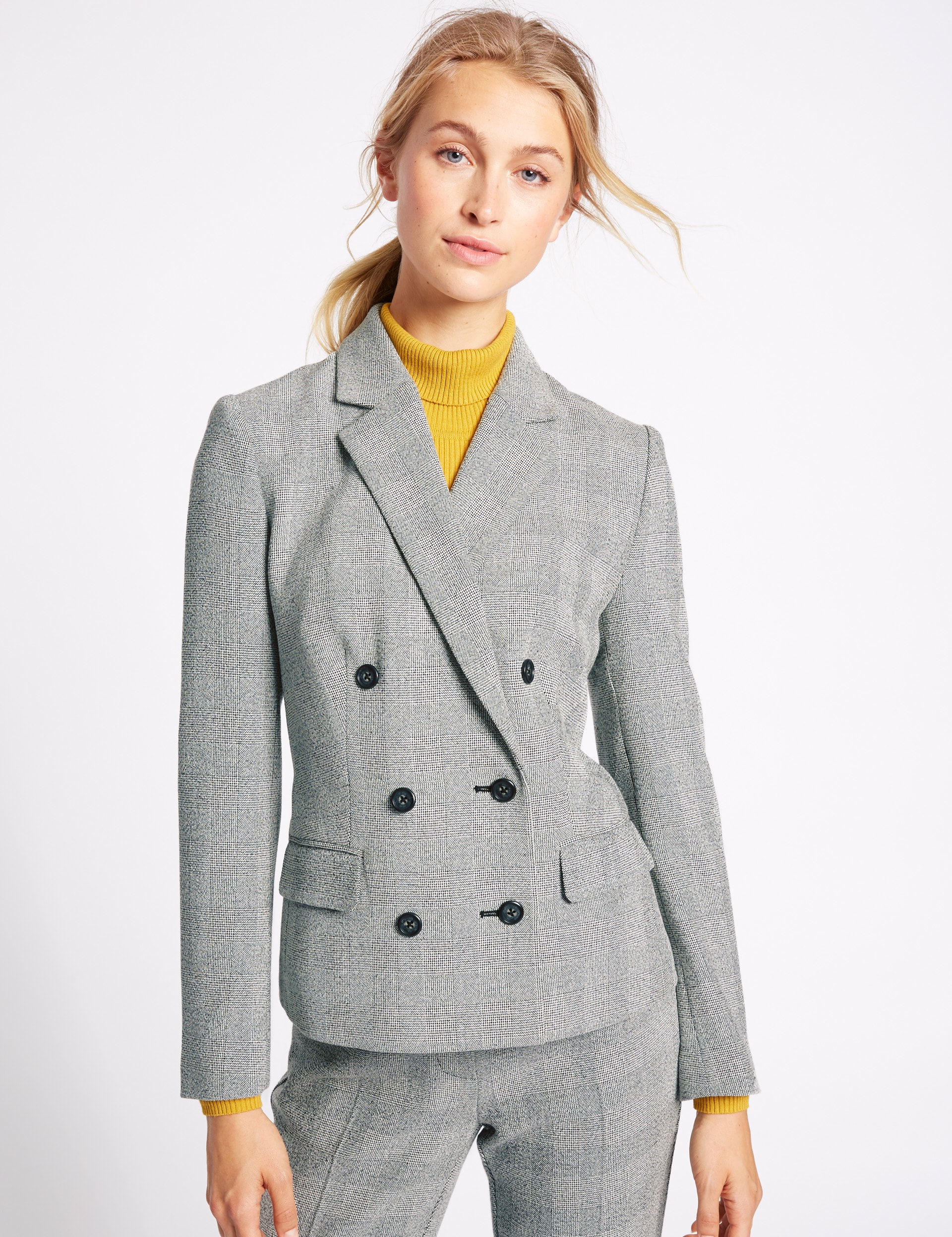 Checked Double Button Jacket | M&S Collection | M&S