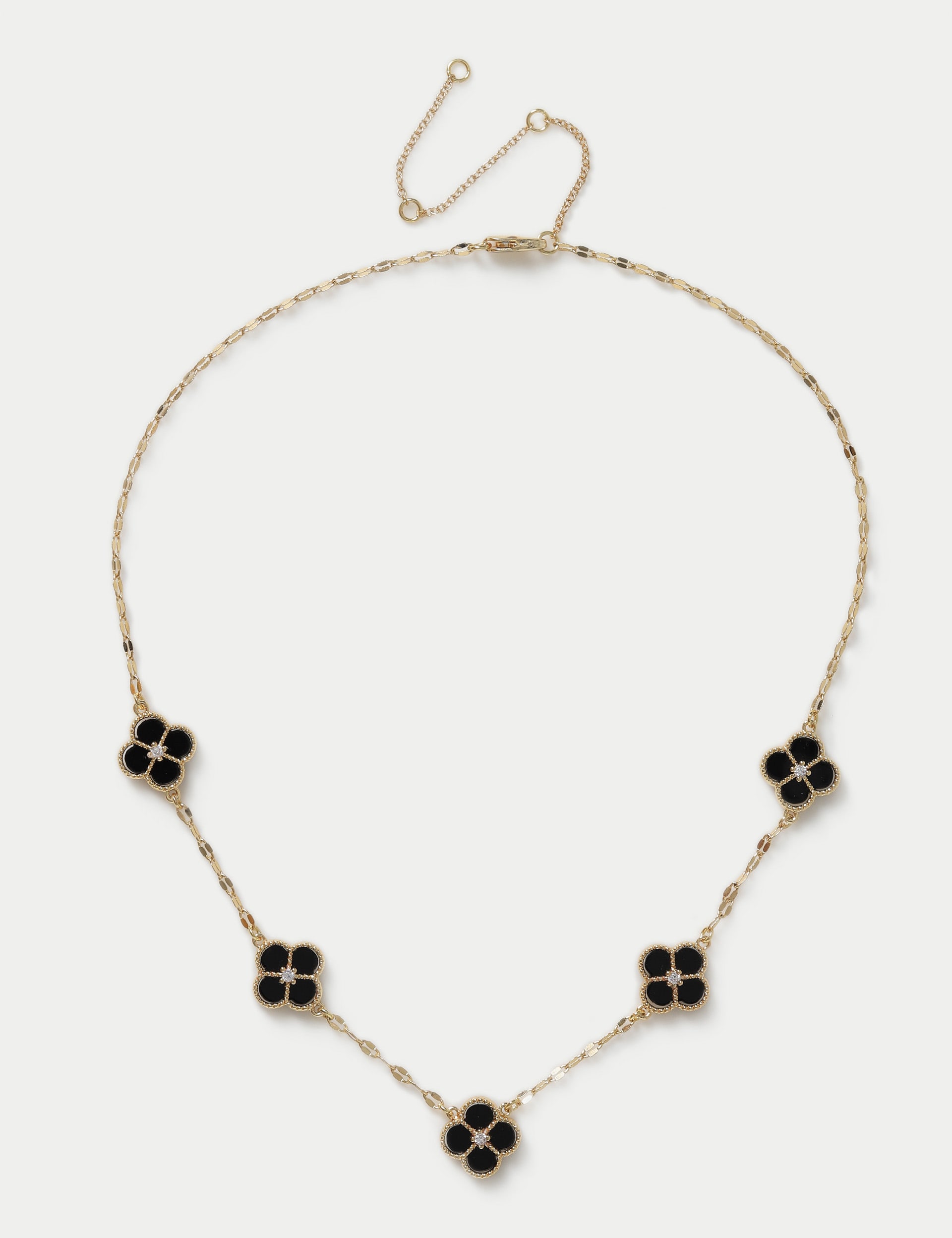 Black Multi Flower Necklace | Autograph | M&S