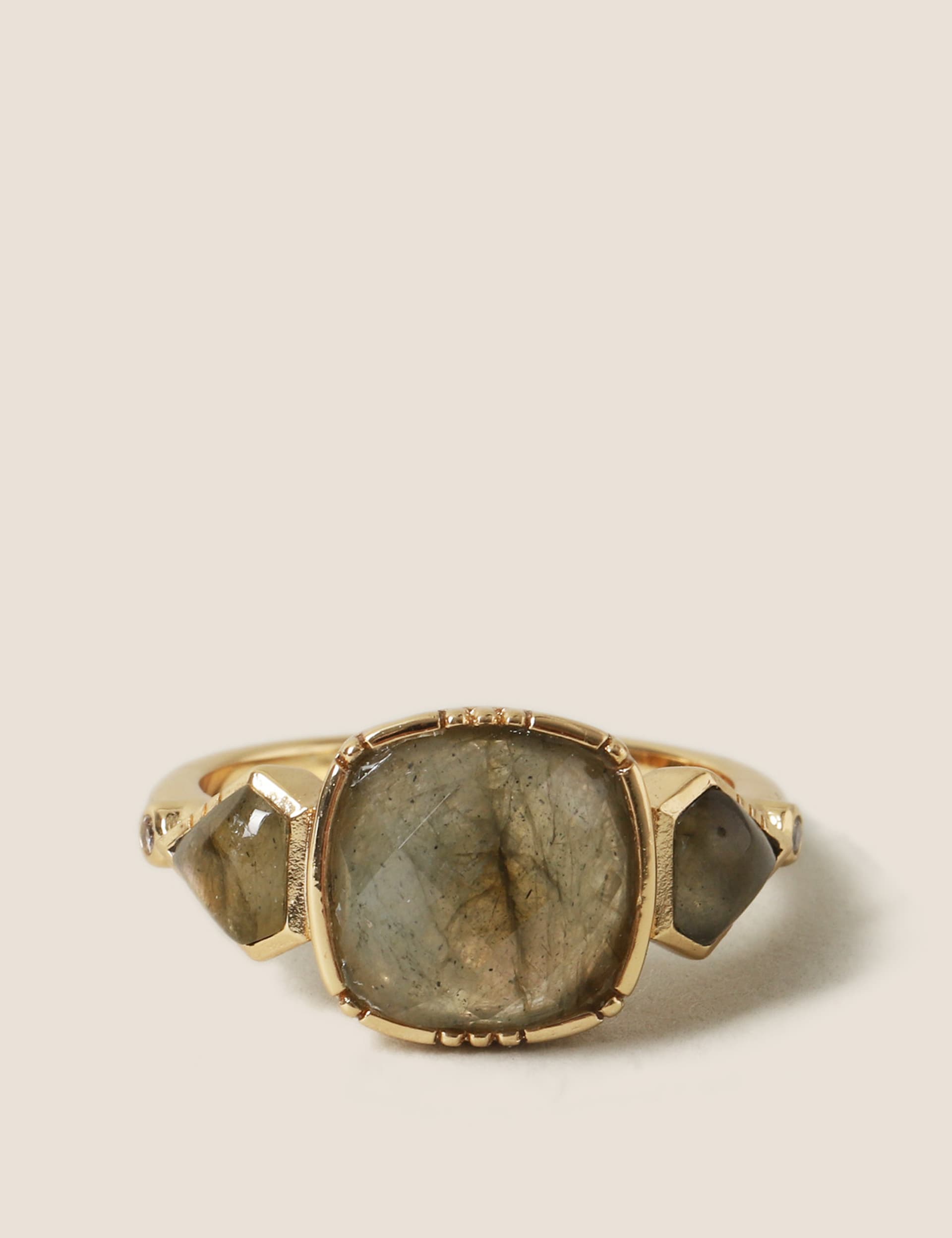 14ct Gold Plated Semi Precious Ring | M&S Collection | M&S