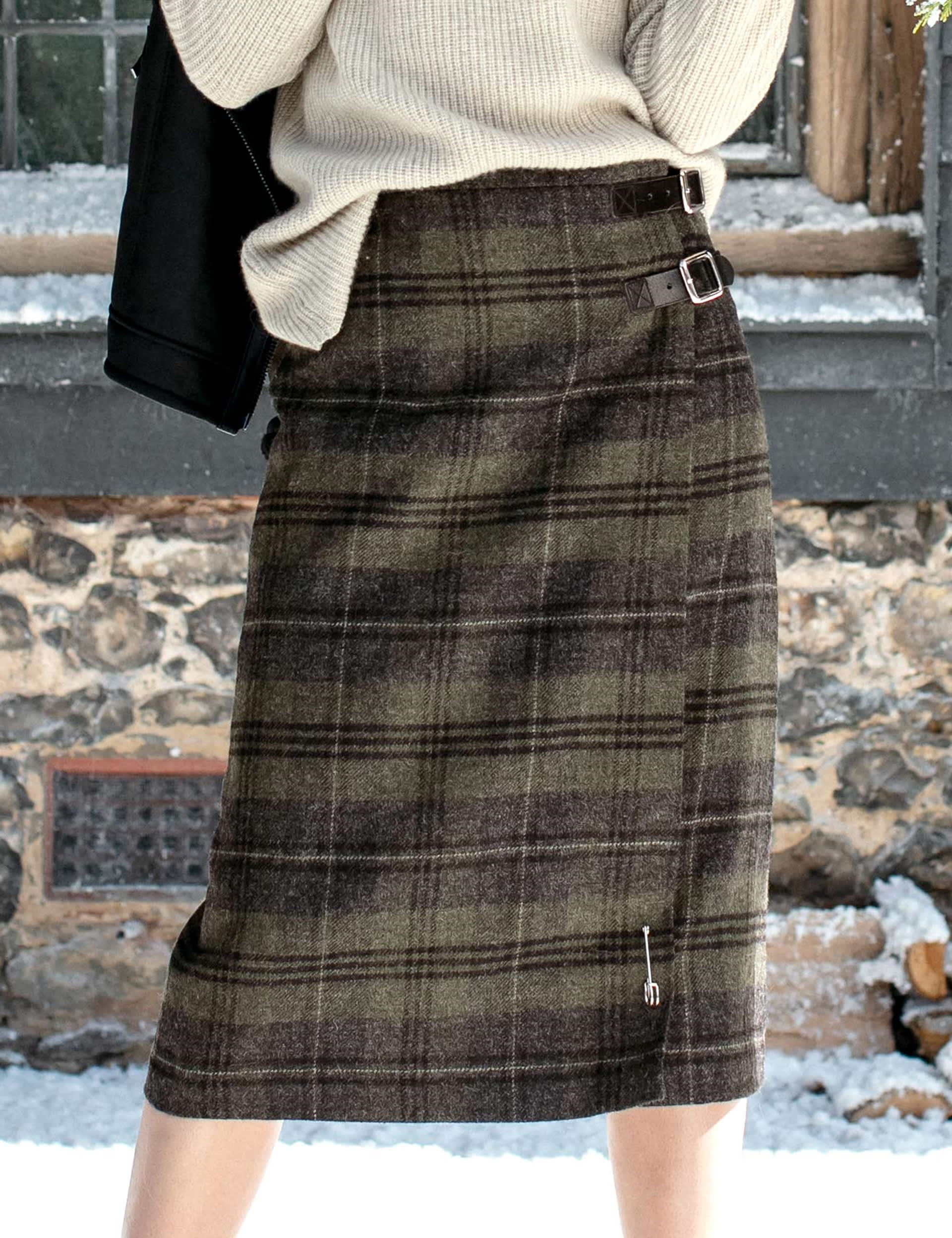 Pure Wool Checked Knee Length Kilt | Celtic & Co. | M&S