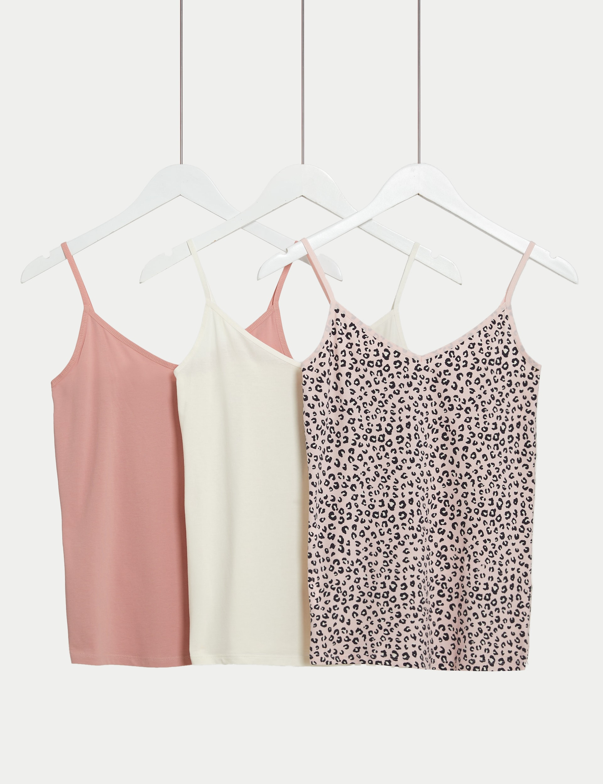 3pk Cotton Rich Strappy Vests | M&S Collection | M&S