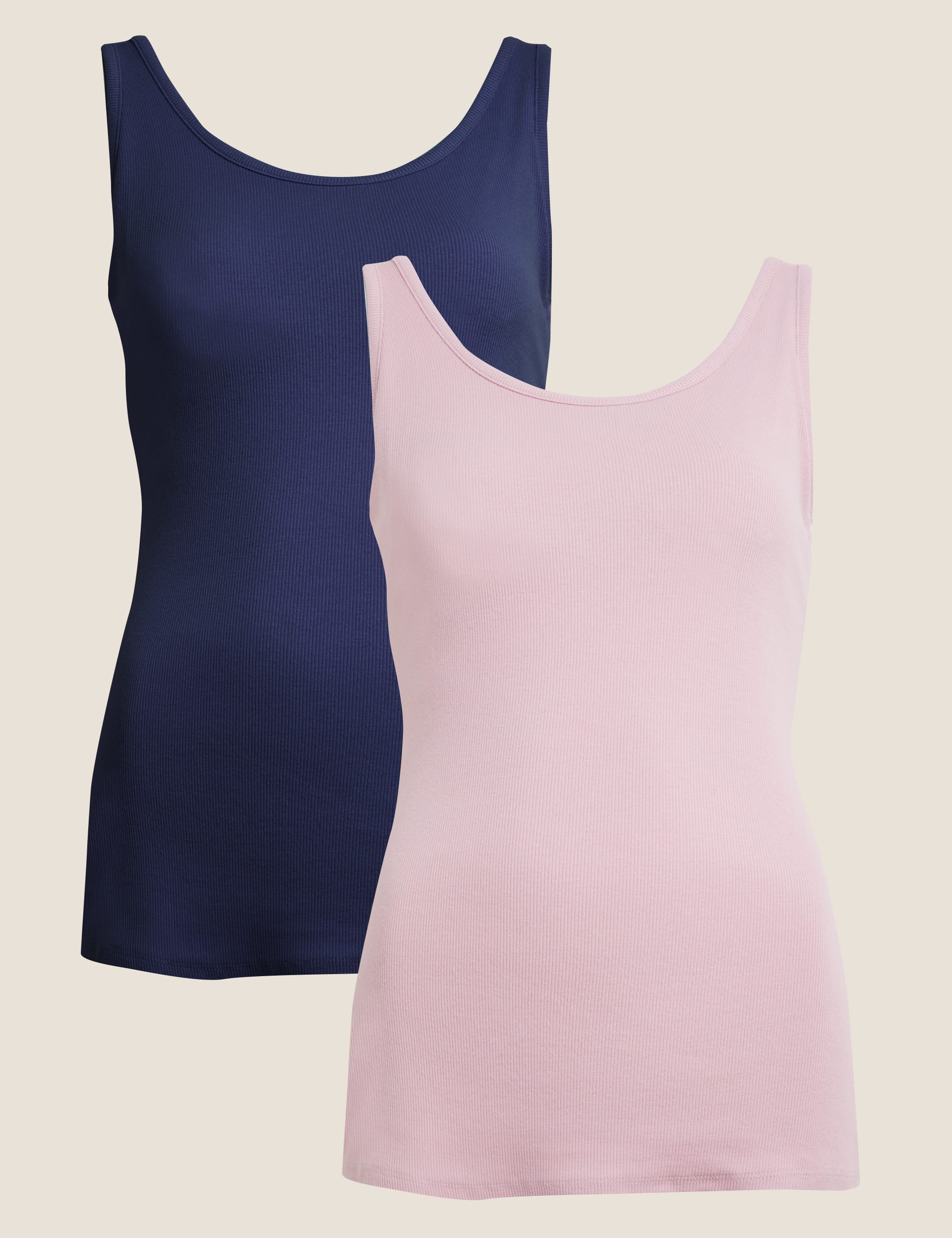 2pk Cotton Rich Secret Support™ Vests | M&S | M&S