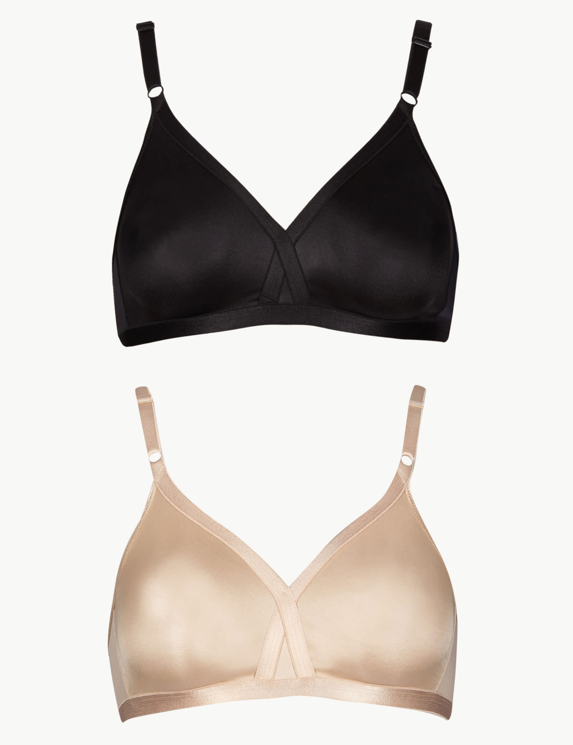 2 Pack Non-Wired Crossover Full Cup Bras A-E | M&S Collection | M&S