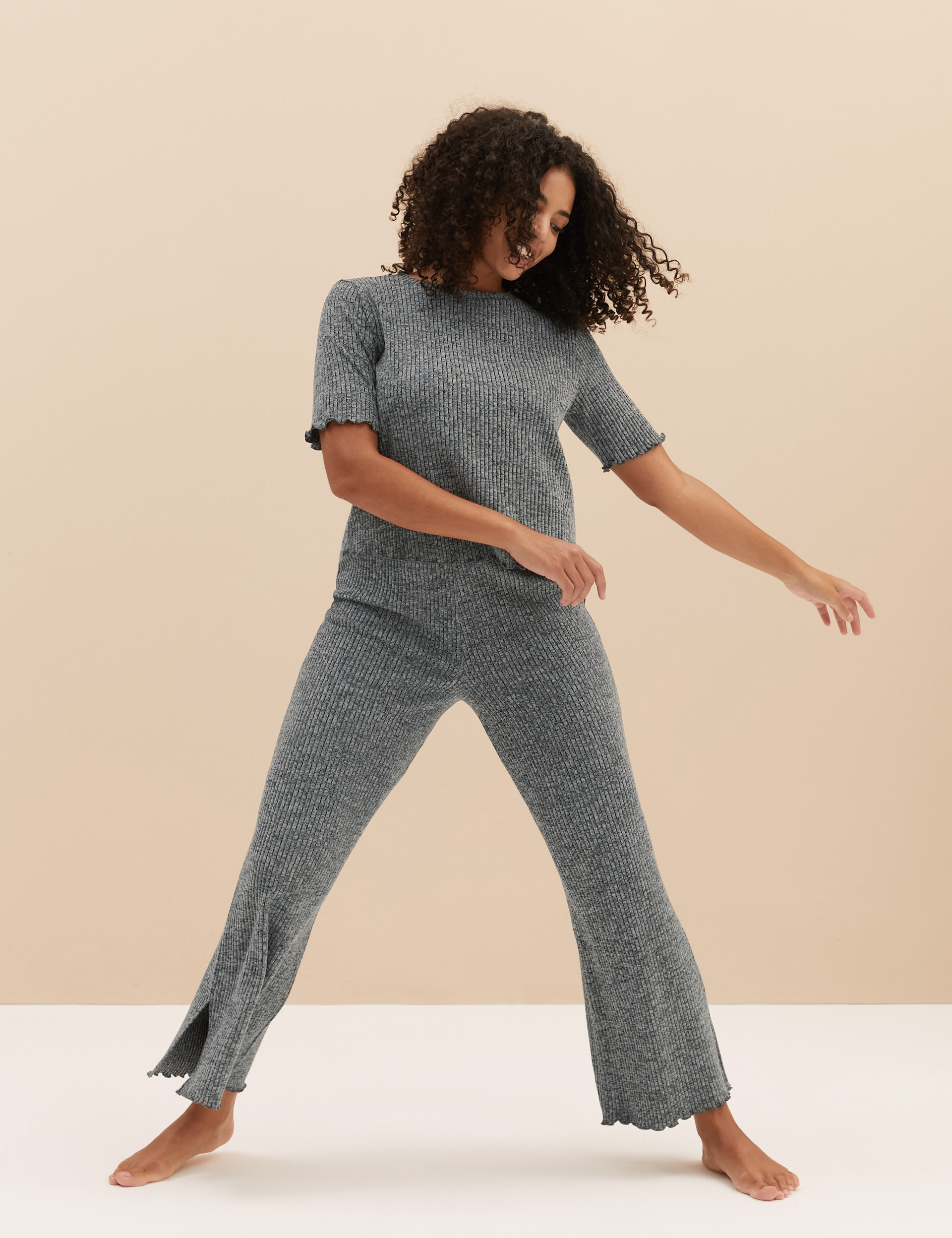 Ribbed Pyjama Set | M&S | M&S IE