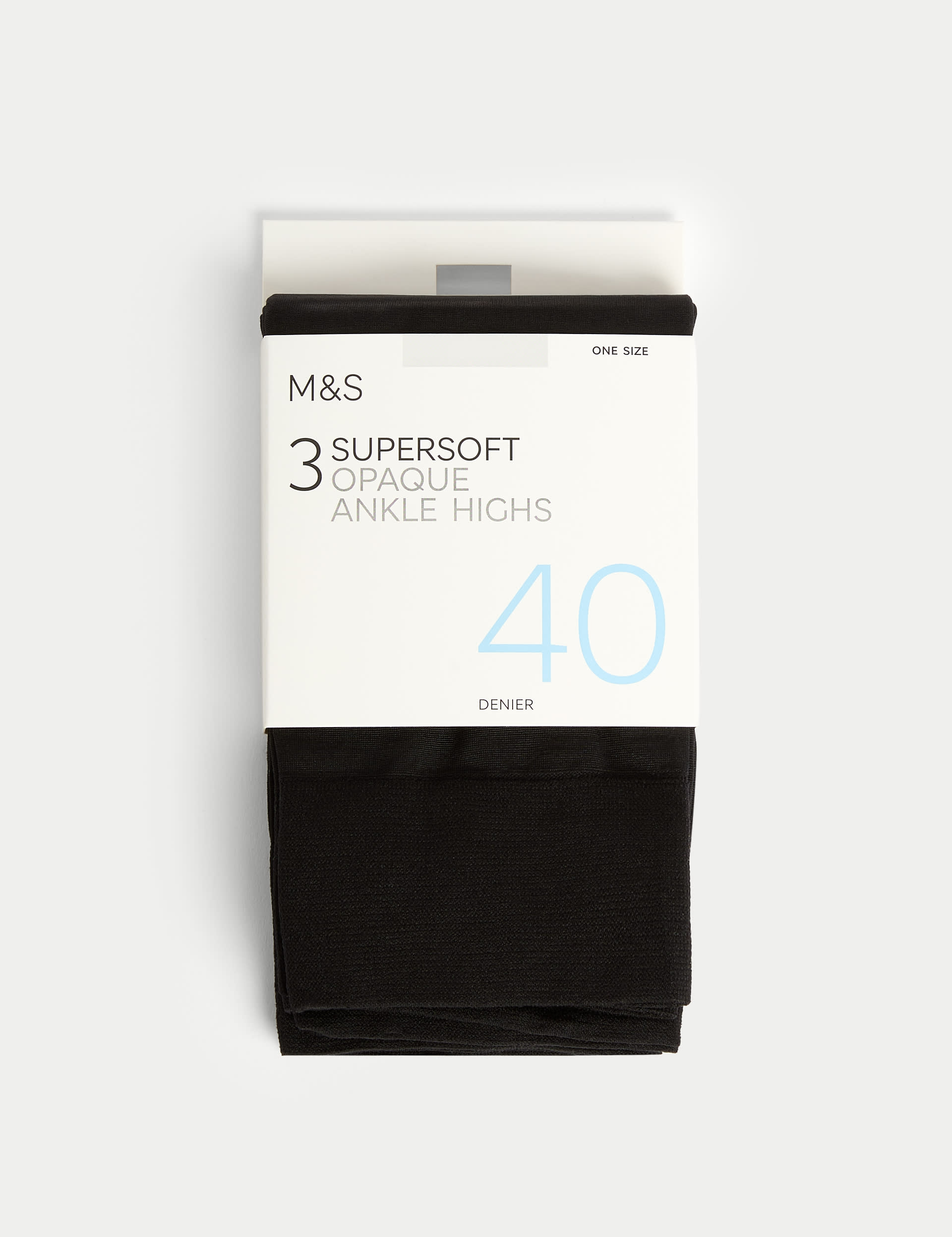 3pk 40 Denier Supersoft Opaque Ankle Highs | M&S Collection | M&S