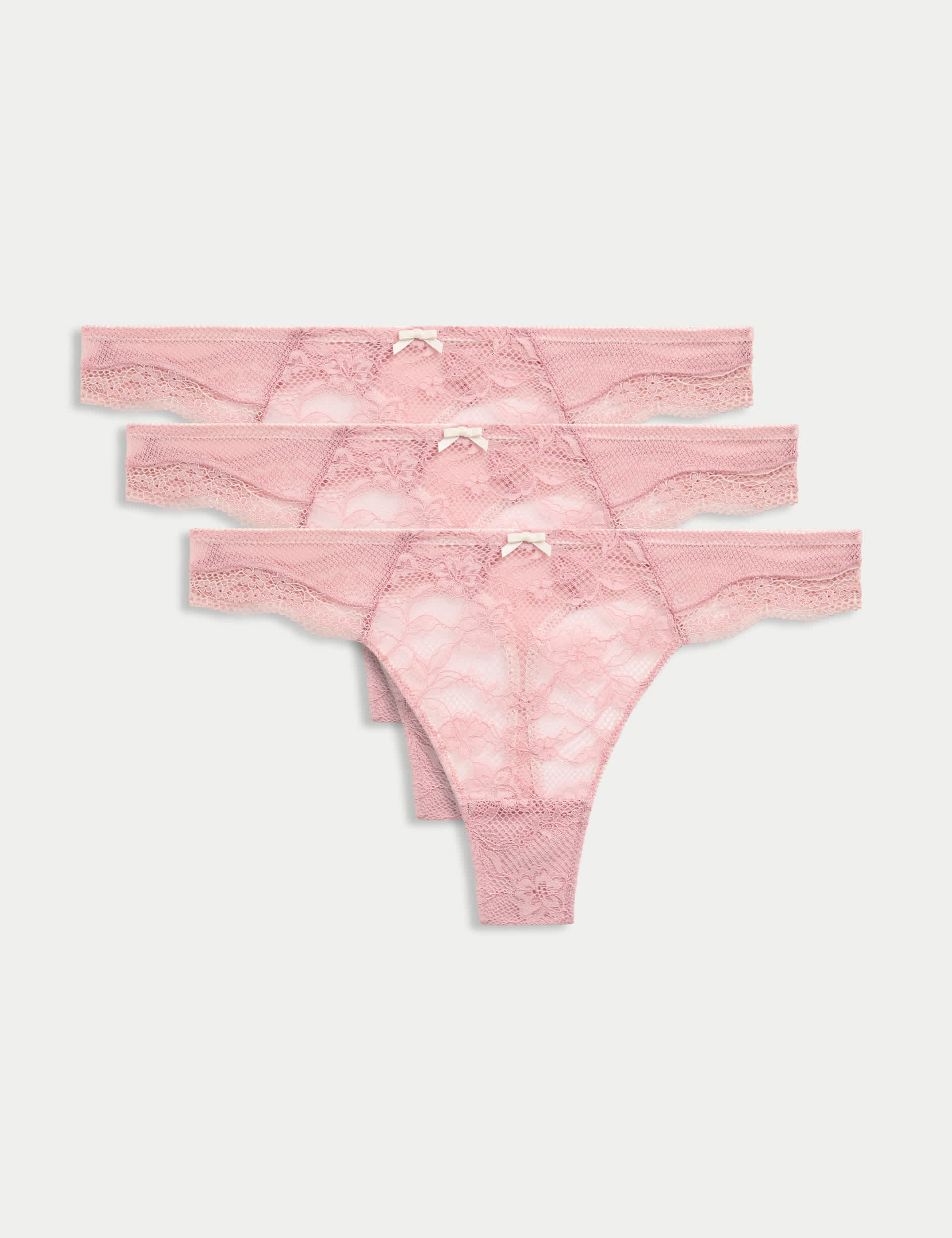 3pk Jasmine Lace Thongs | M&S | M&S