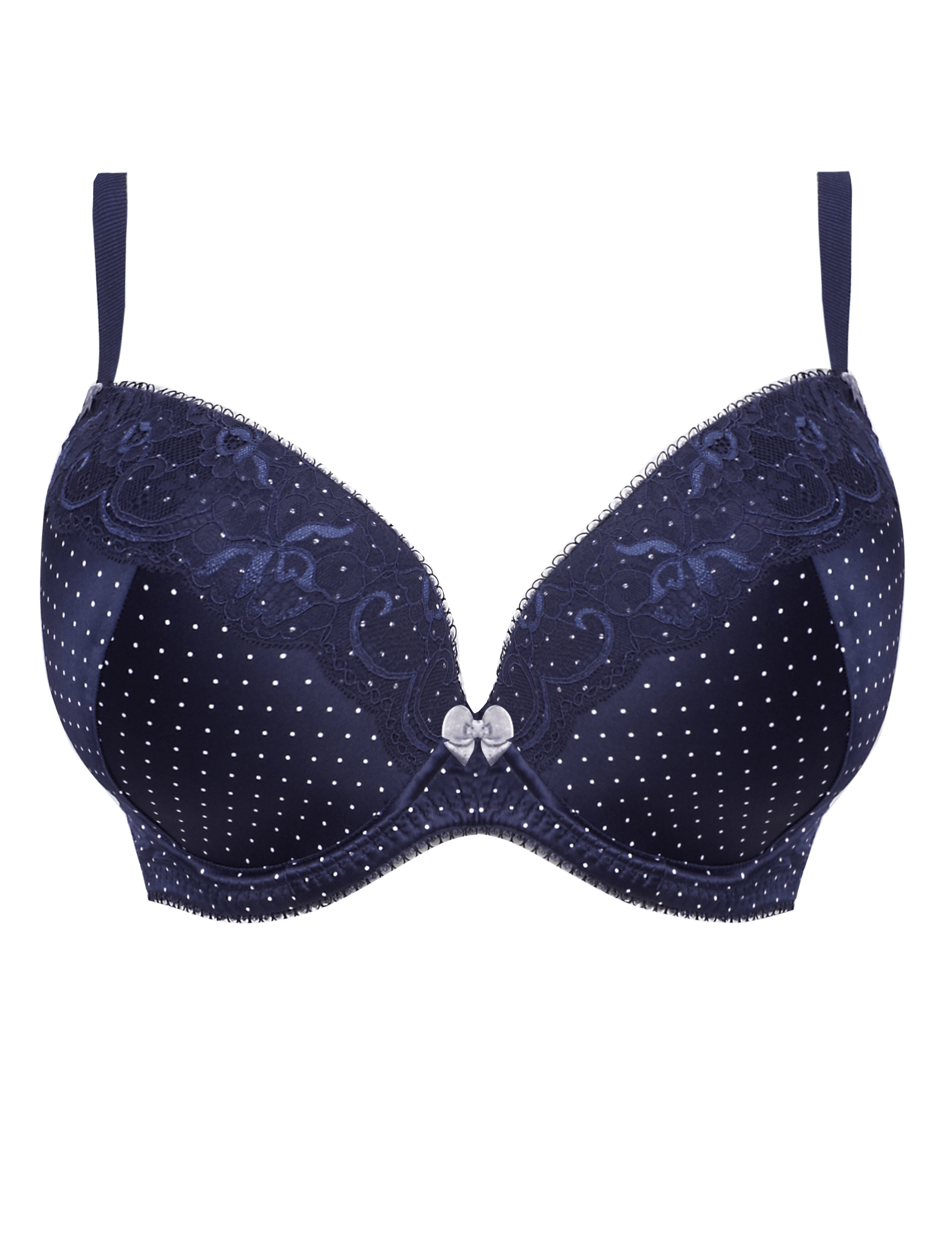 Floral Lace Pin Spotted Padded Plunge DD-GG Bra | Limited Collection | M&S