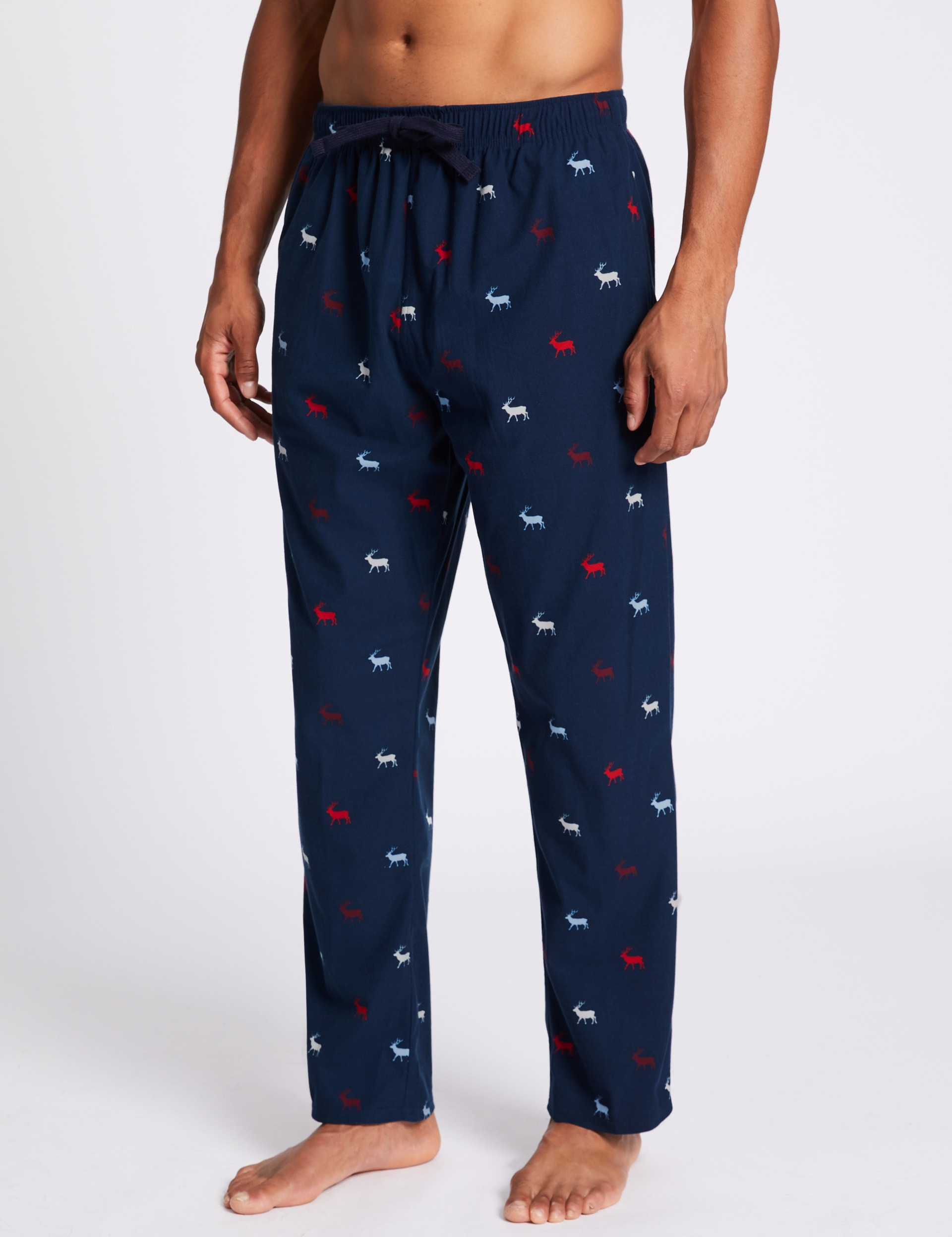 Stag Print Long Pyjama Bottoms | M&S Collection | M&S IE