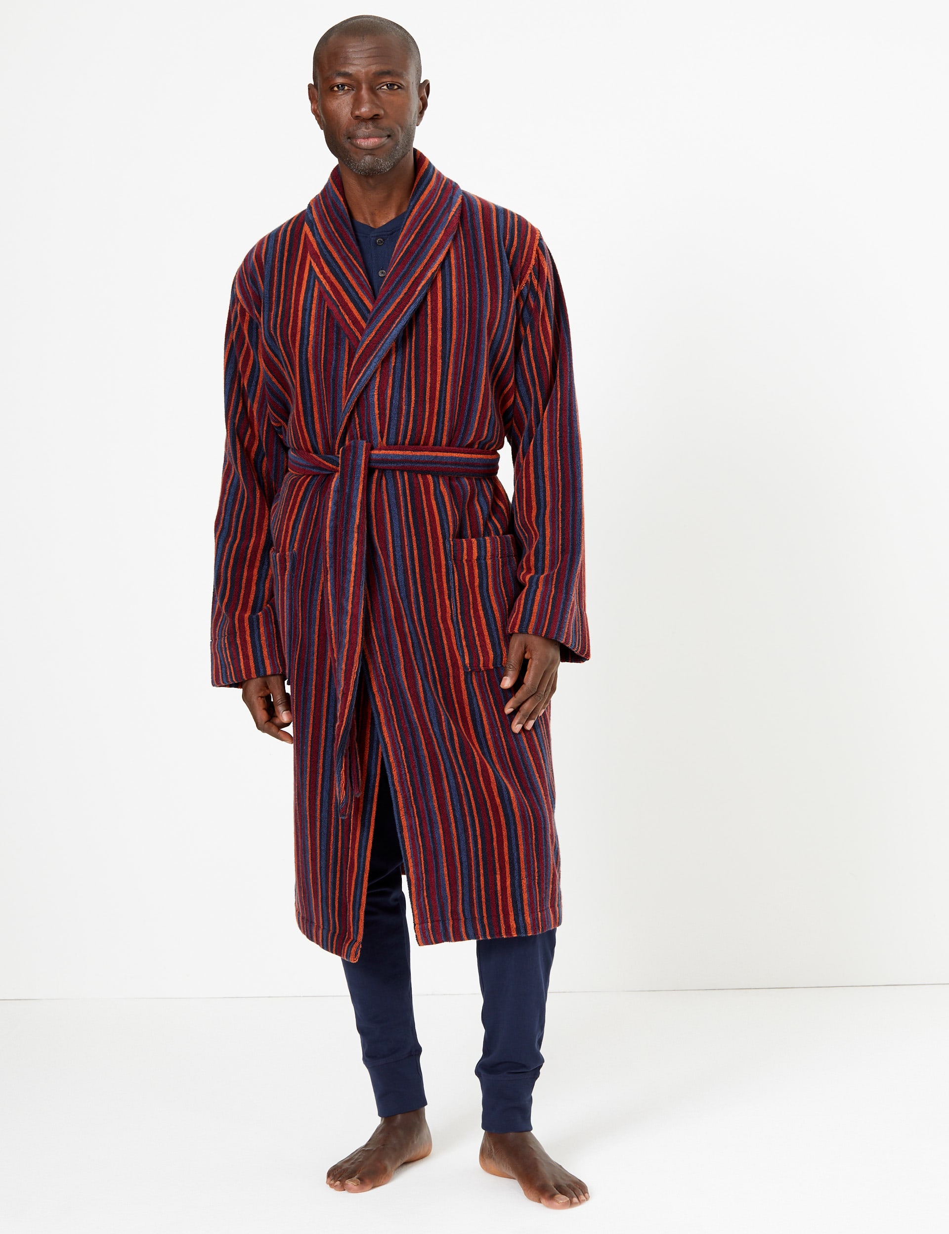 Cotton Striped Towelling Dressing Gown | M&S Collection | M&S IE