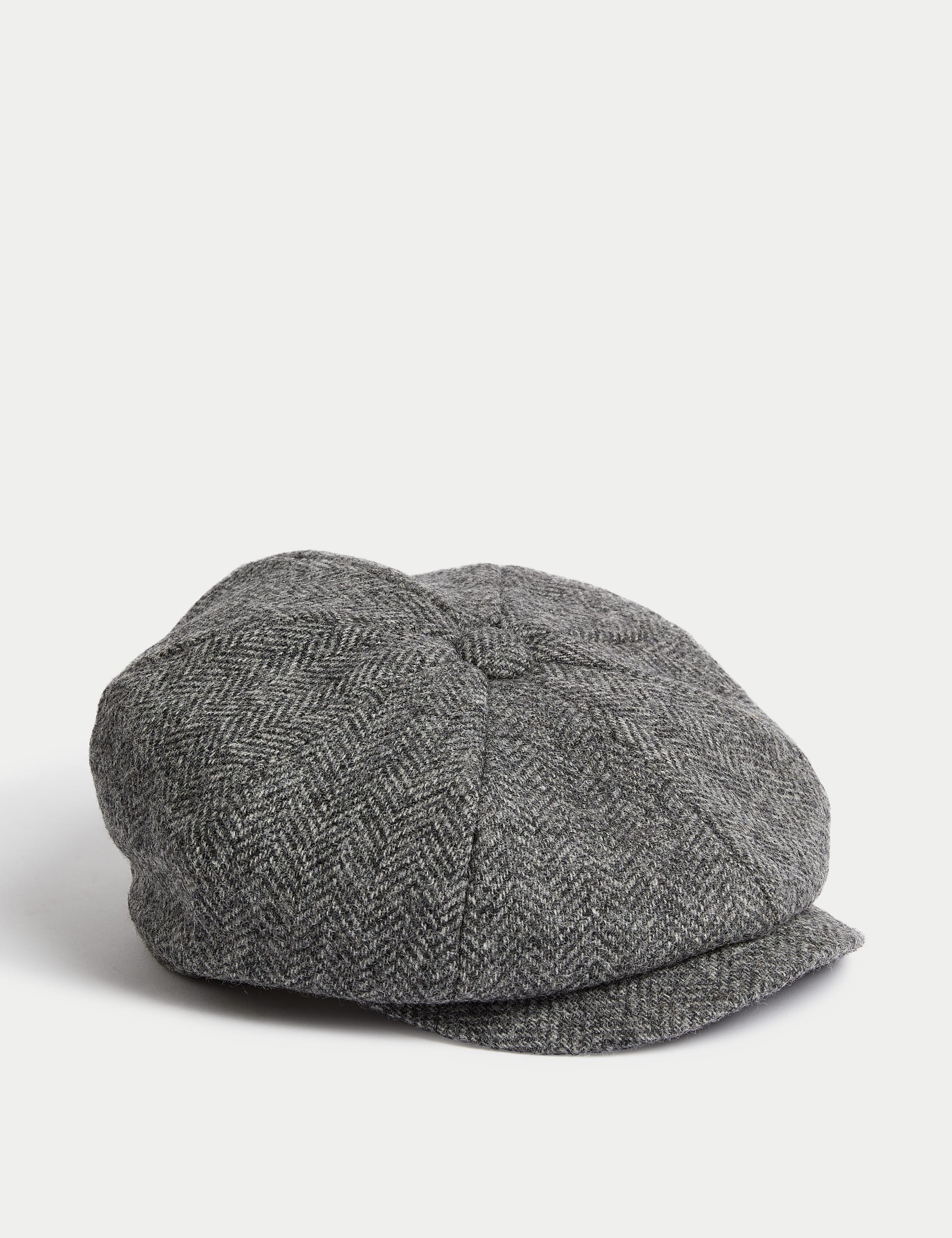 Pure Wool Herringbone Baker Boy Hat | M&S | M&S