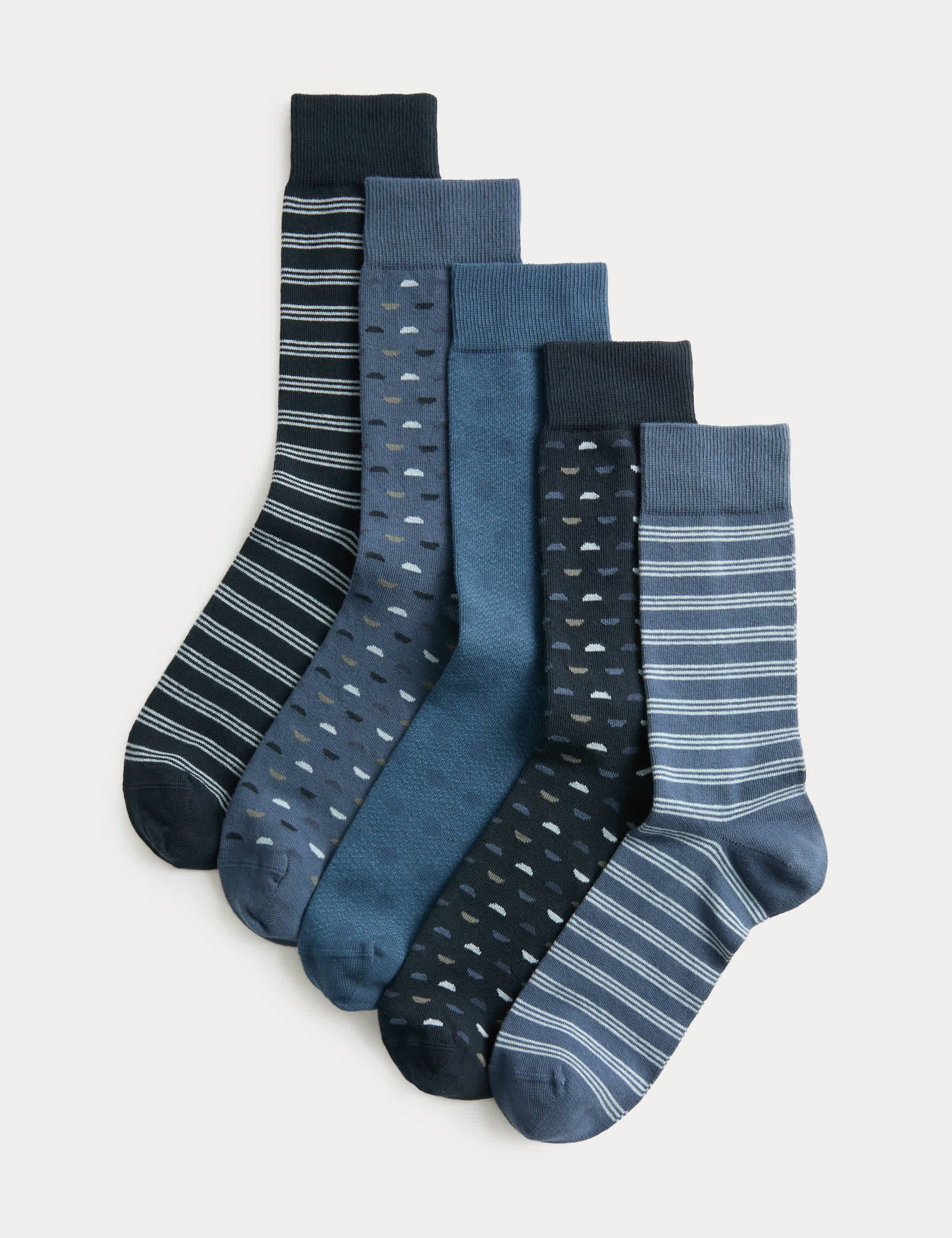 5 PACK COOL & FRESH GEOMETRIC COTTON RICH SOCKS | M&S