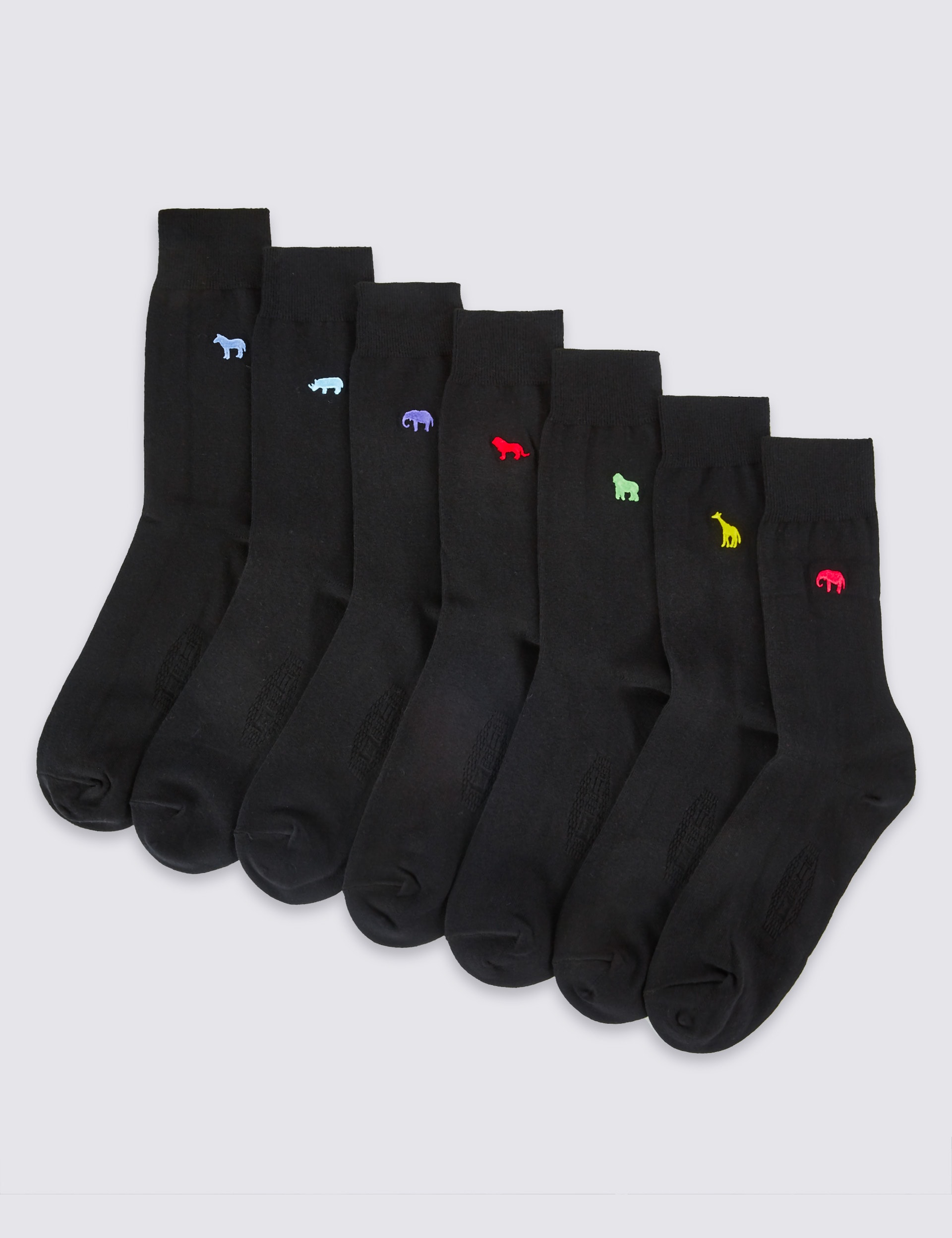 7pk Animal Design Freshfeet™ Socks | M&S Collection | M&S