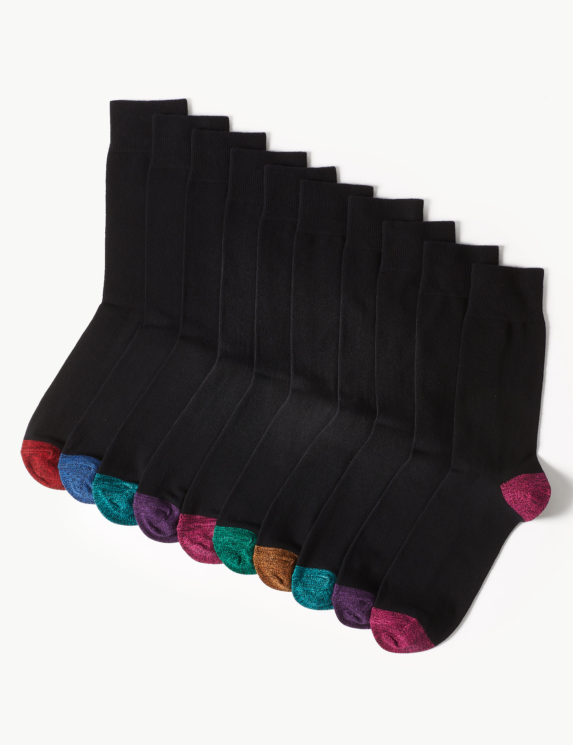 10 Pack Cotton Rich Cool & Fresh™ Socks | M&S Collection | M&S IE