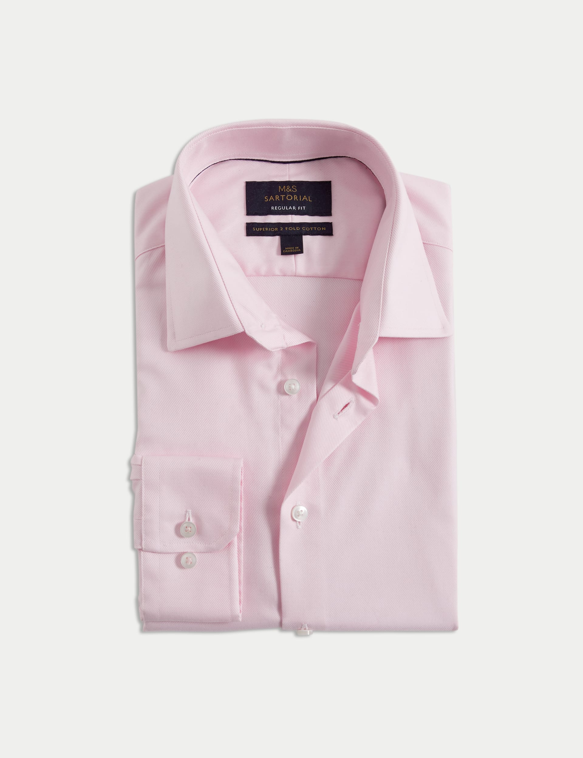 Regular Fit Luxury Cotton Twill Shirt | M&S SARTORIAL | M&S