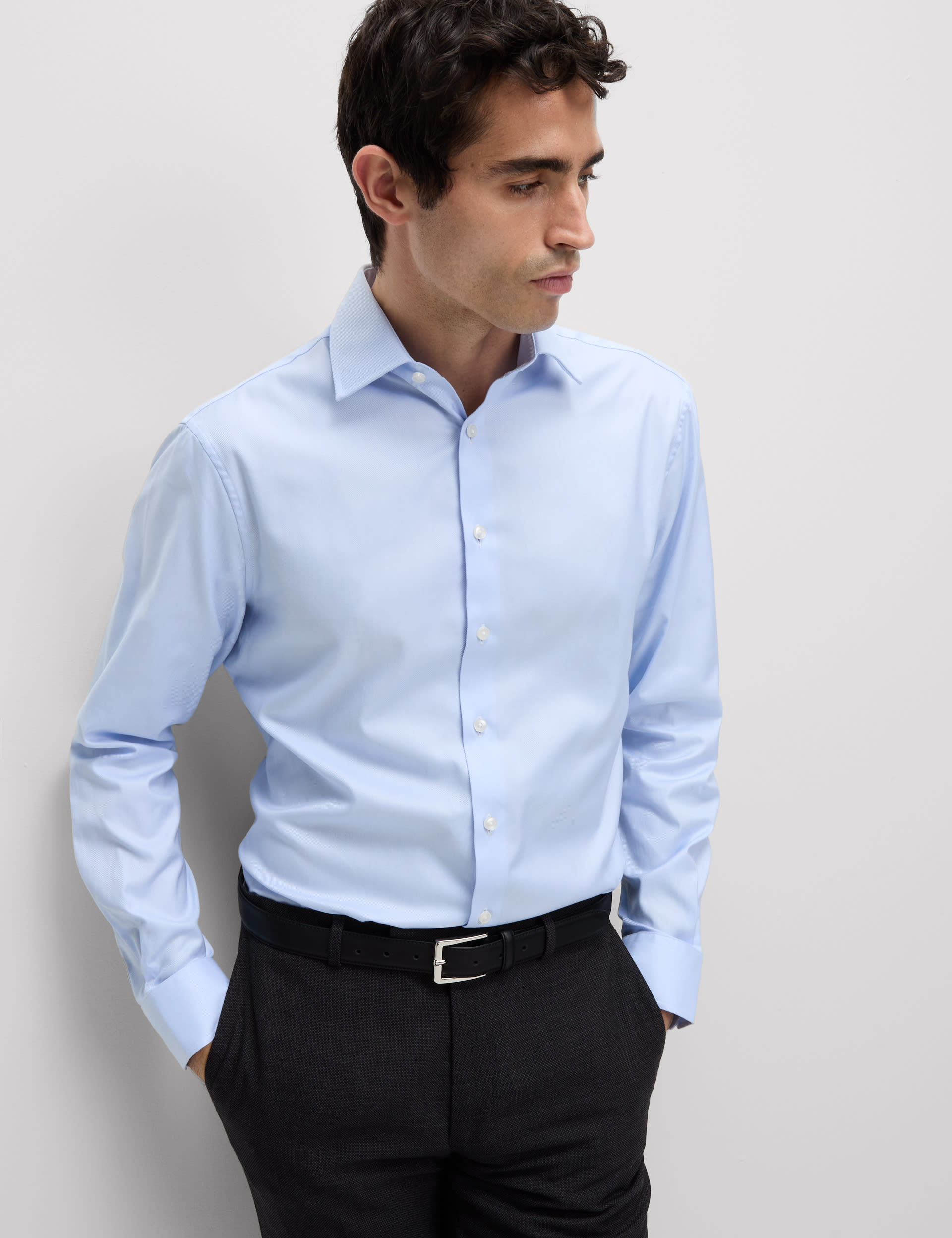 Regular Fit Luxury Cotton Twill Shirt | M&S SARTORIAL | M&S