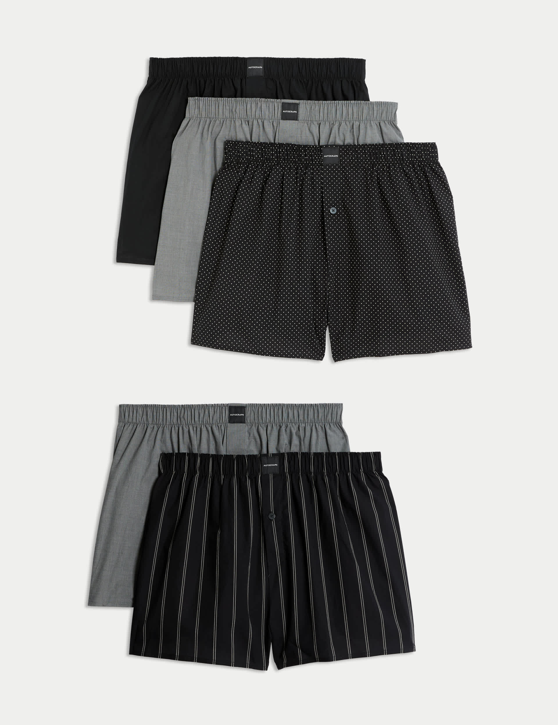 5 Pack Supima® Cotton Rich Woven Boxers | Autograph | M&S