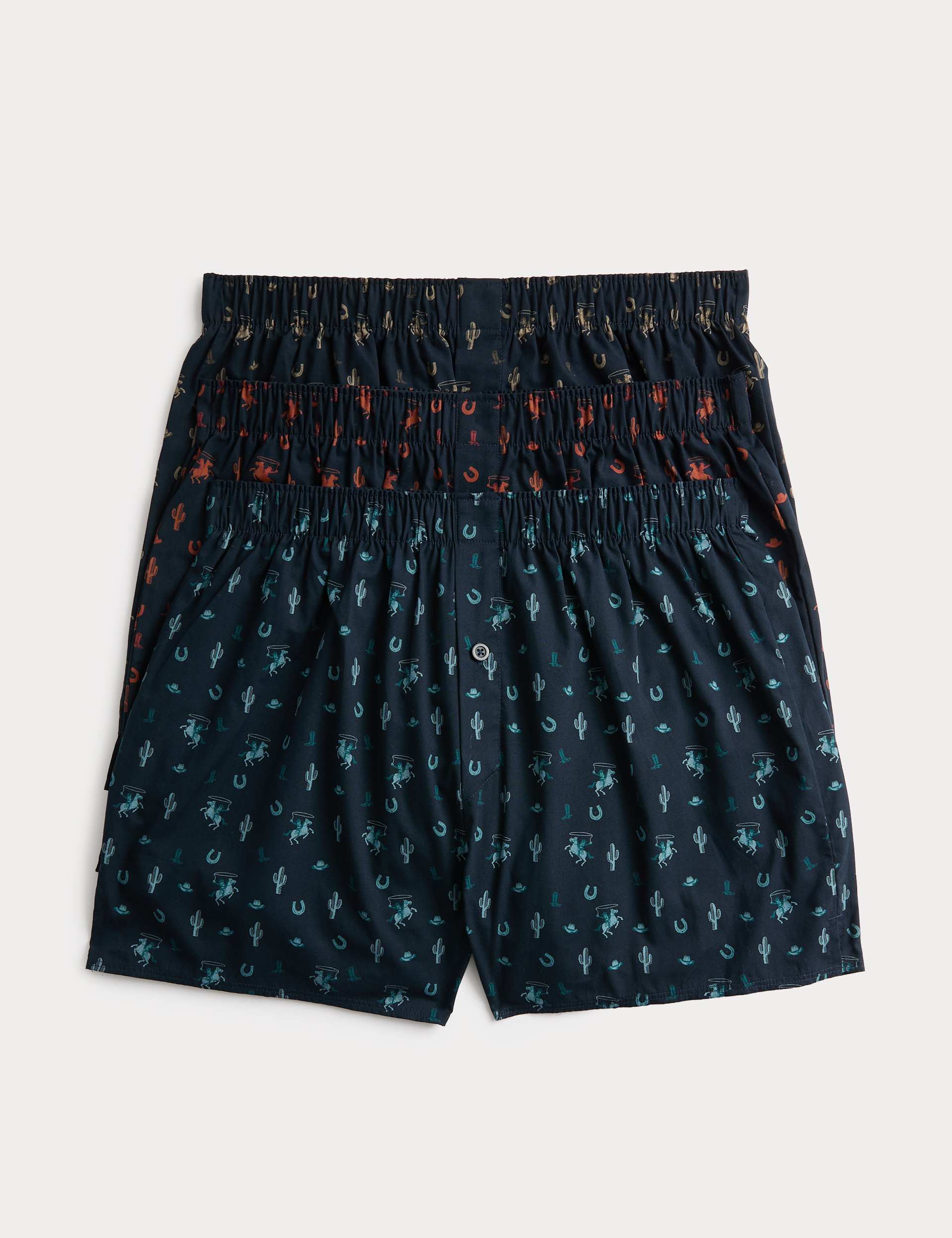 3 Pack Pure Cotton Rodeo Woven Boxers | M&S