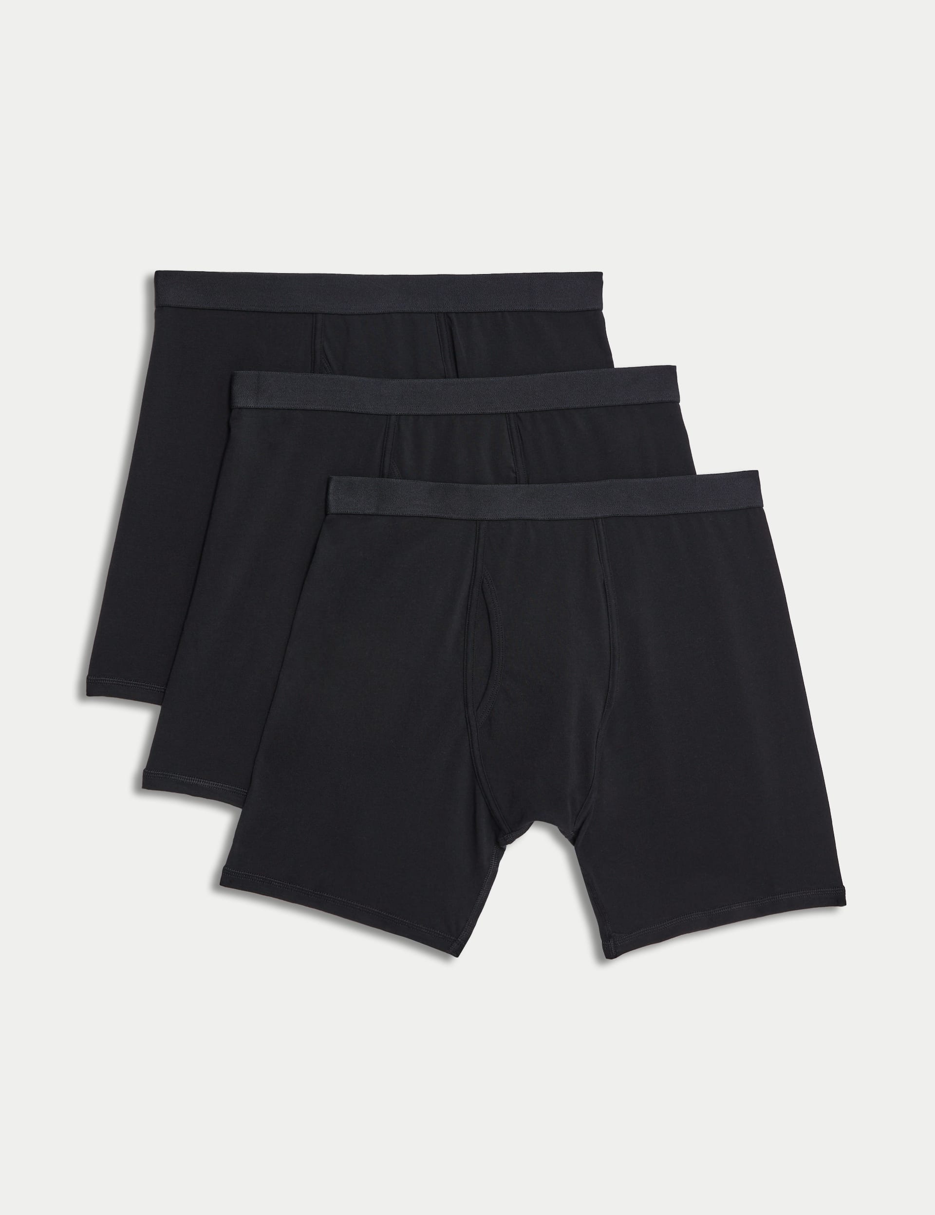 3 Pack Longer Length Cotton Cool & Fresh™ Trunks | M&S | M&S