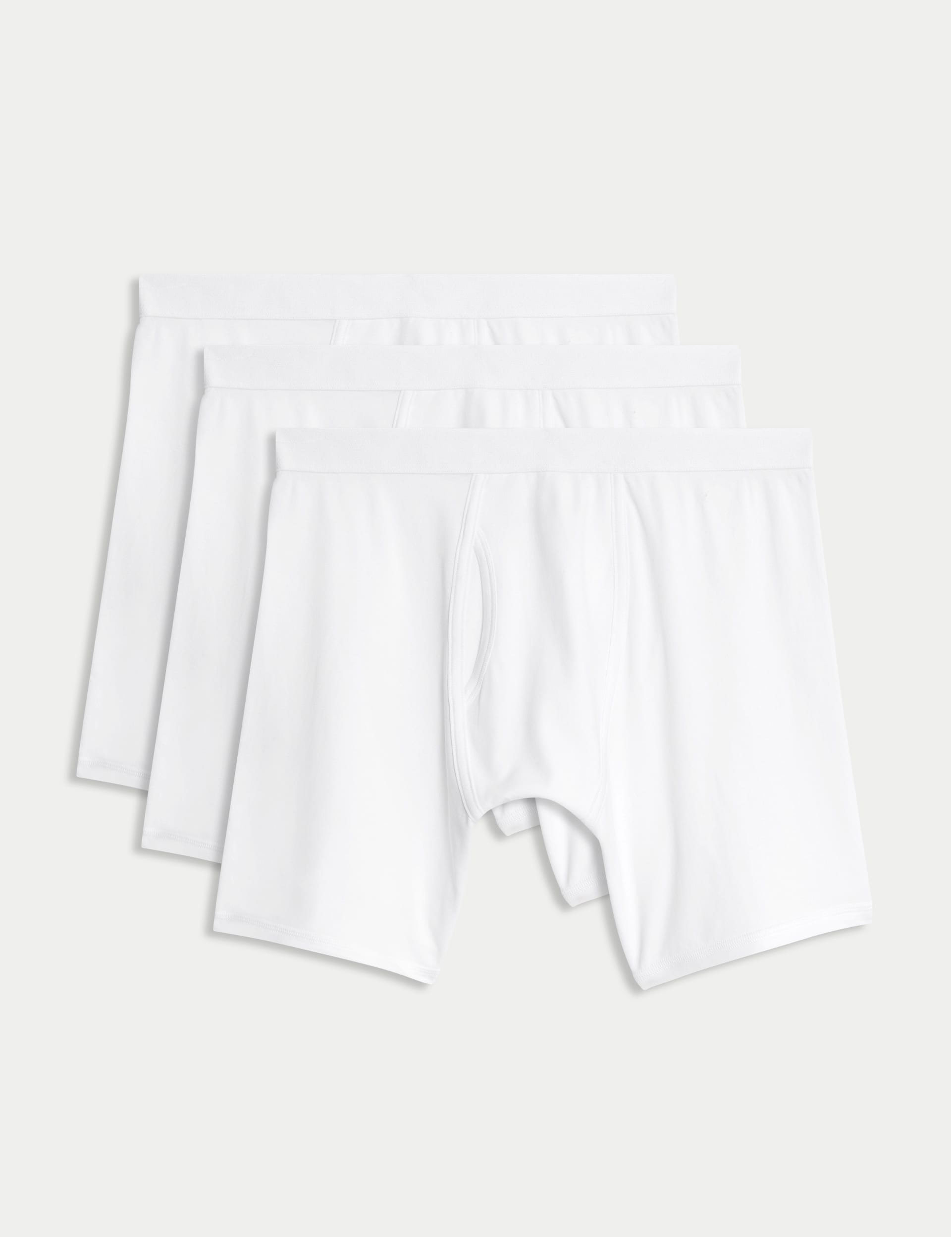 3 Pack Cotton Rich Cool & Fresh™ Longer Length Trunks | M&S | M&S