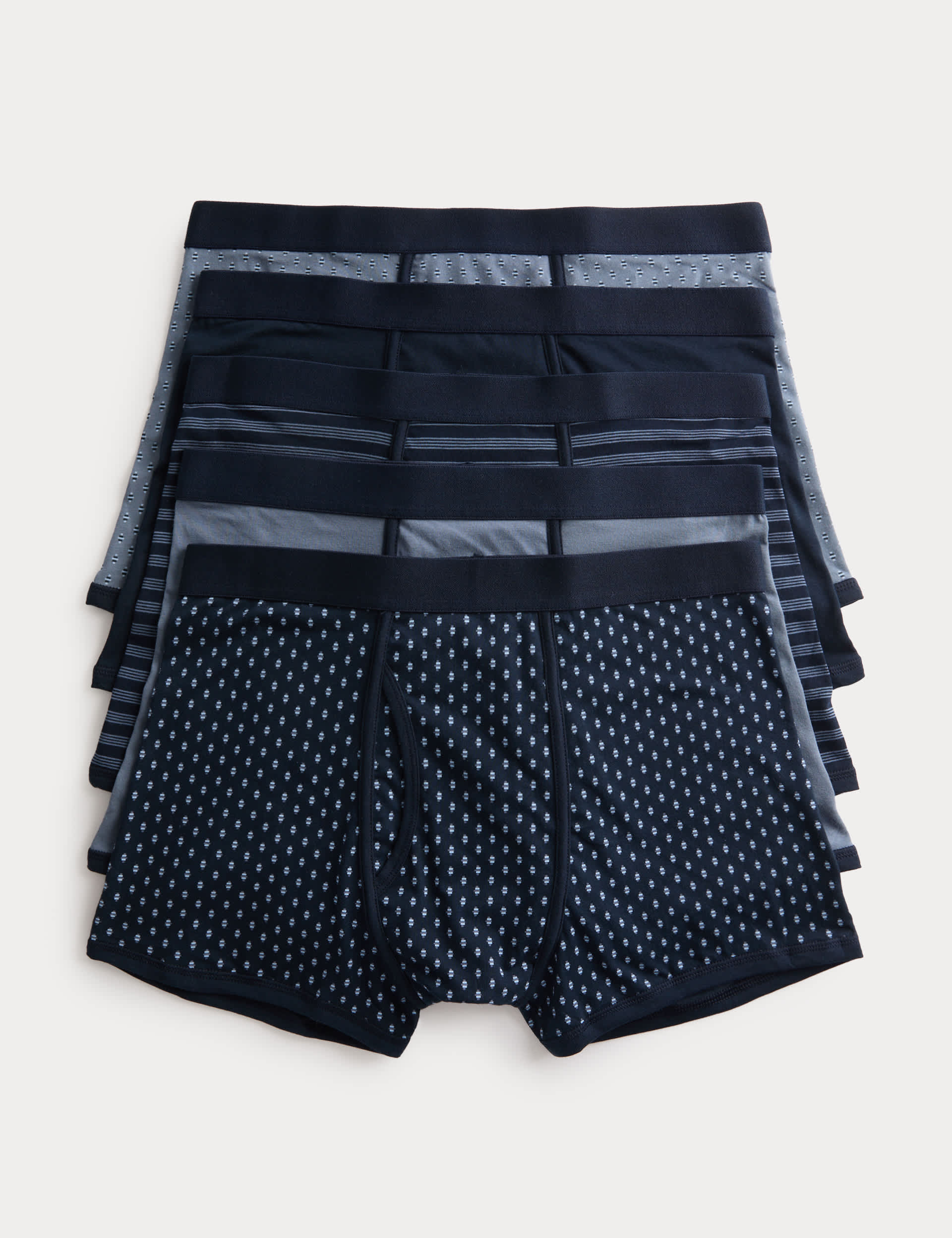 5 Pack Cotton Stretch Geometric Trunks | M&S