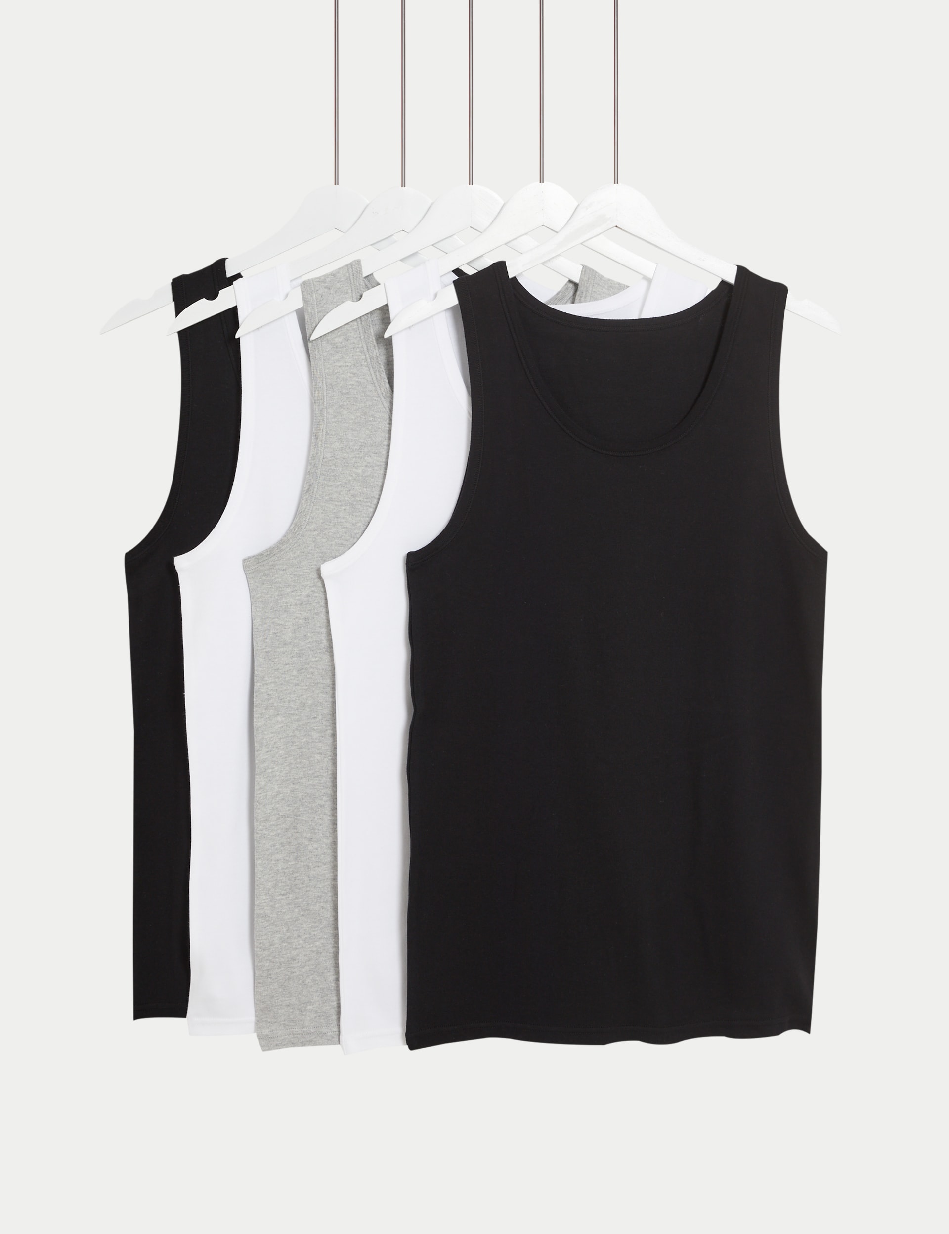 5pk Pure Cotton Sleeveless Vests Mands Collection Mands
