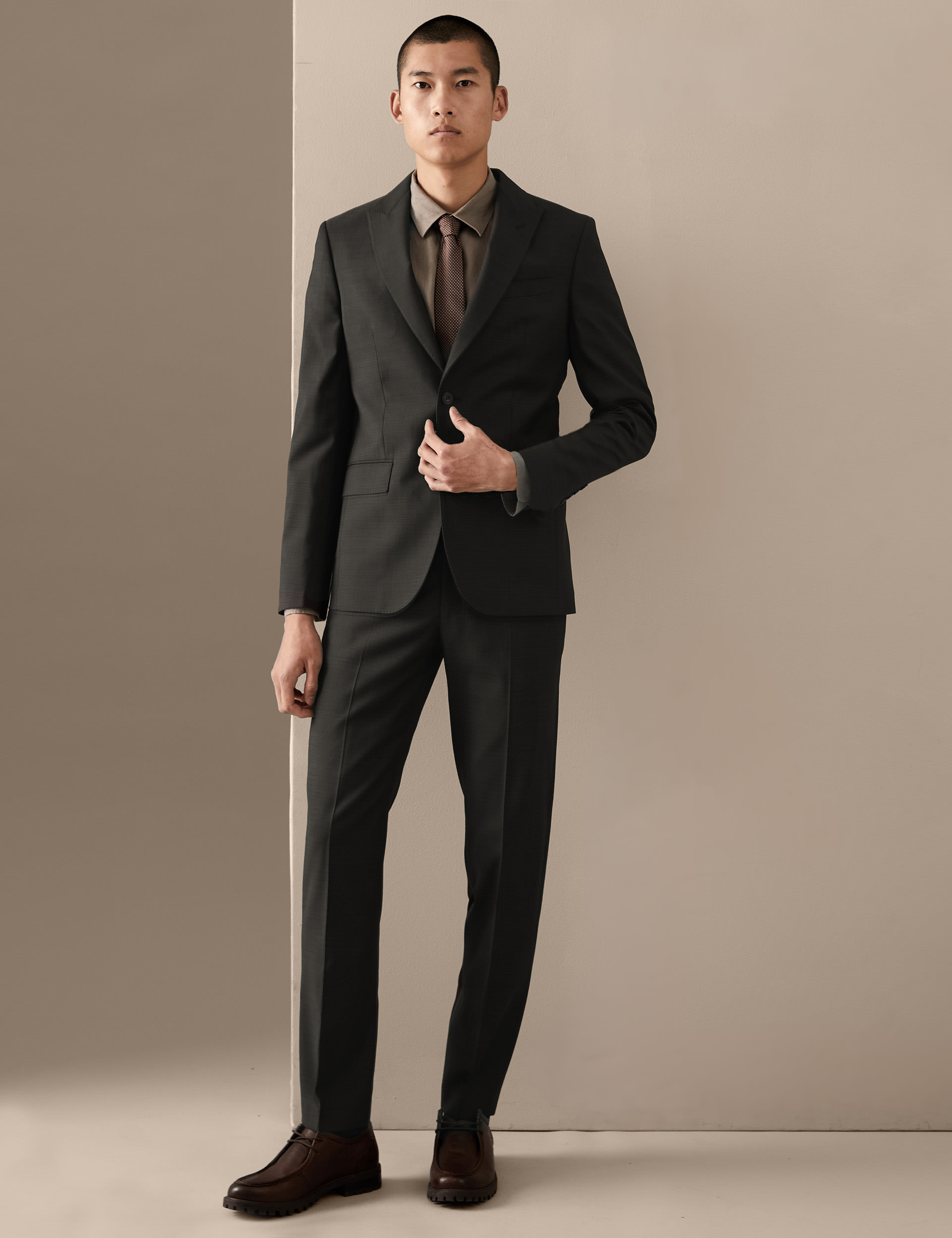 Tailored Fit Pure Wool Textured Suit Jacket | Autograph | M&S
