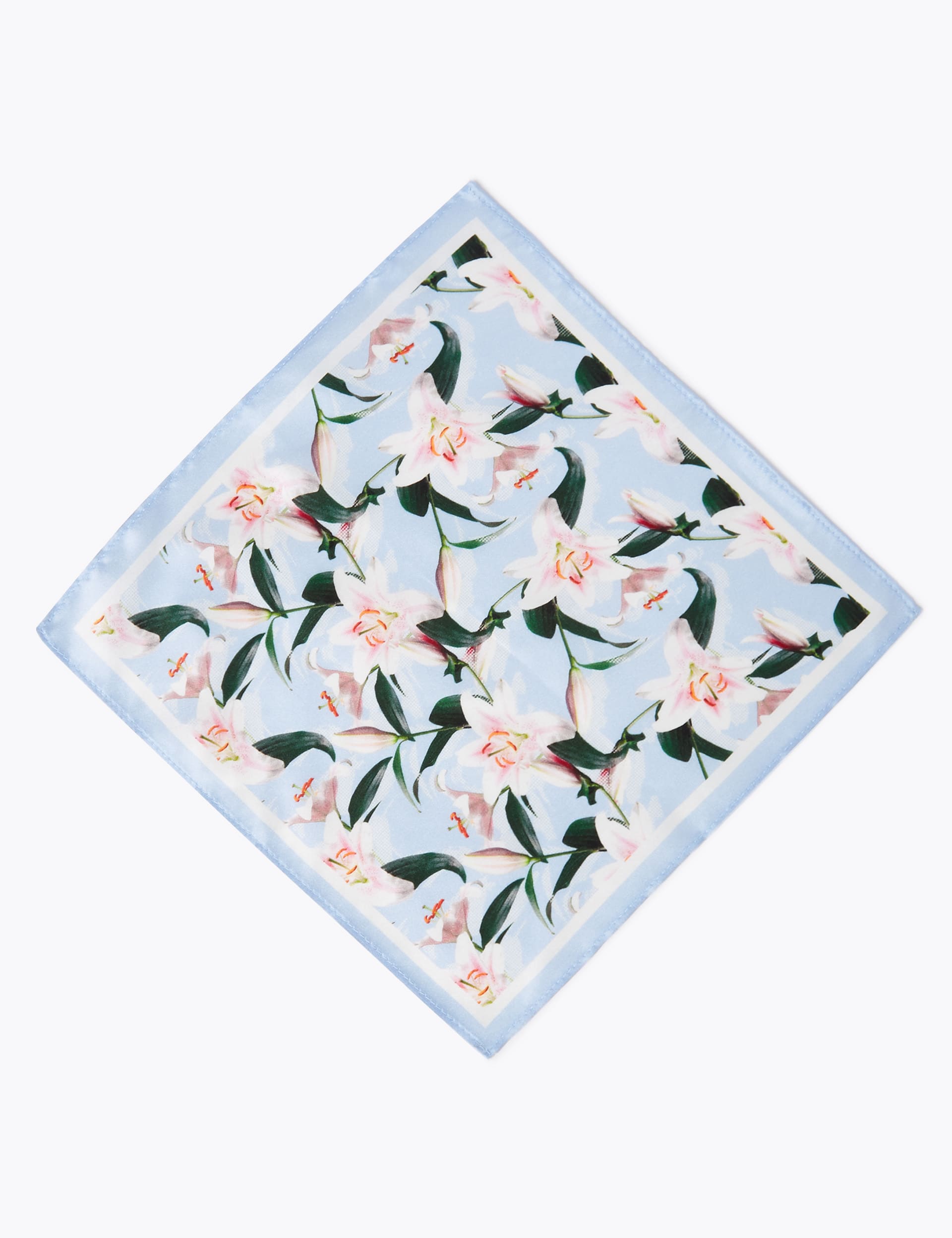 Pure Silk Lily Print Handkerchief | M&S Collection | M&S IE