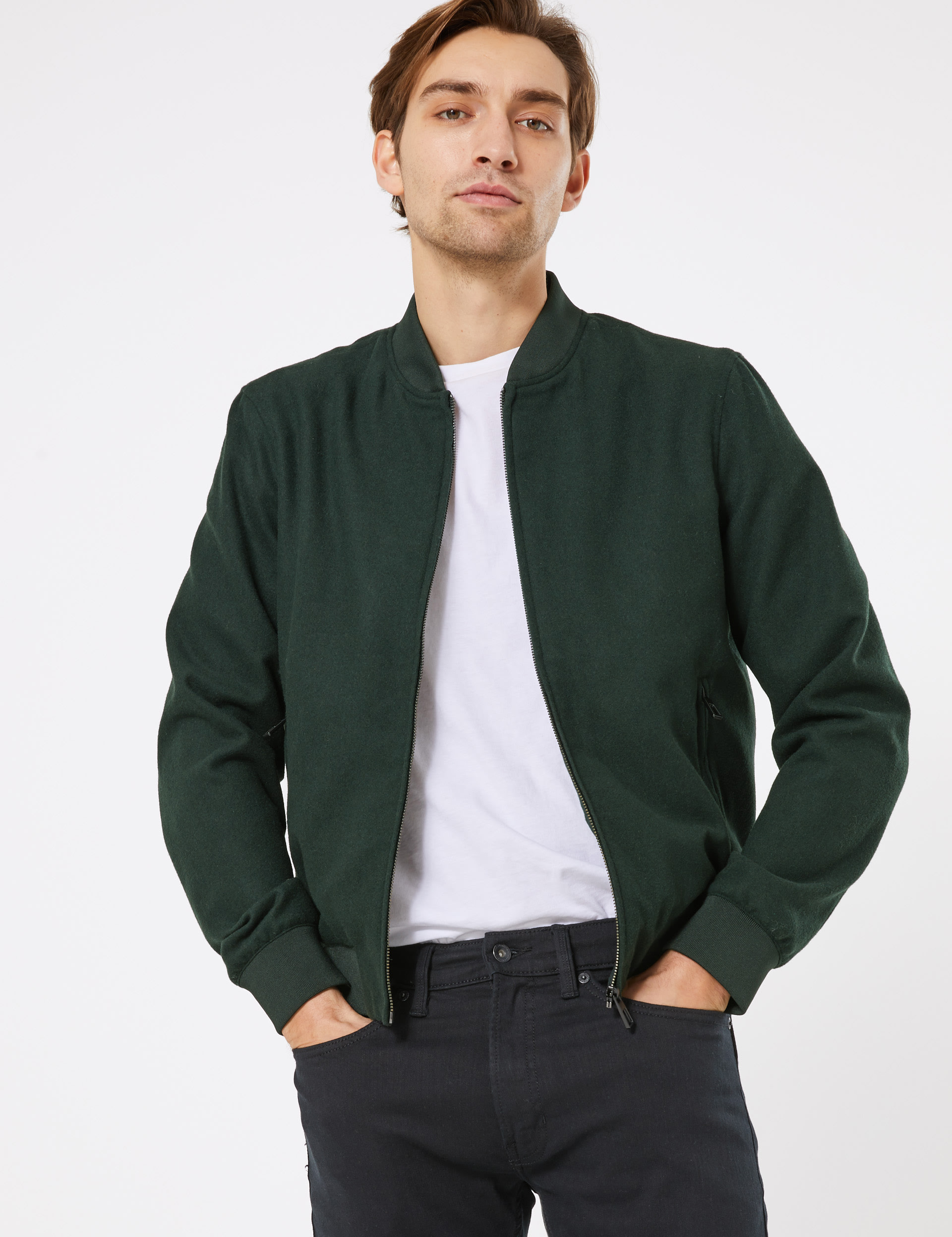 Wool Blend Bomber Jacket | M&S Collection | M&S IE