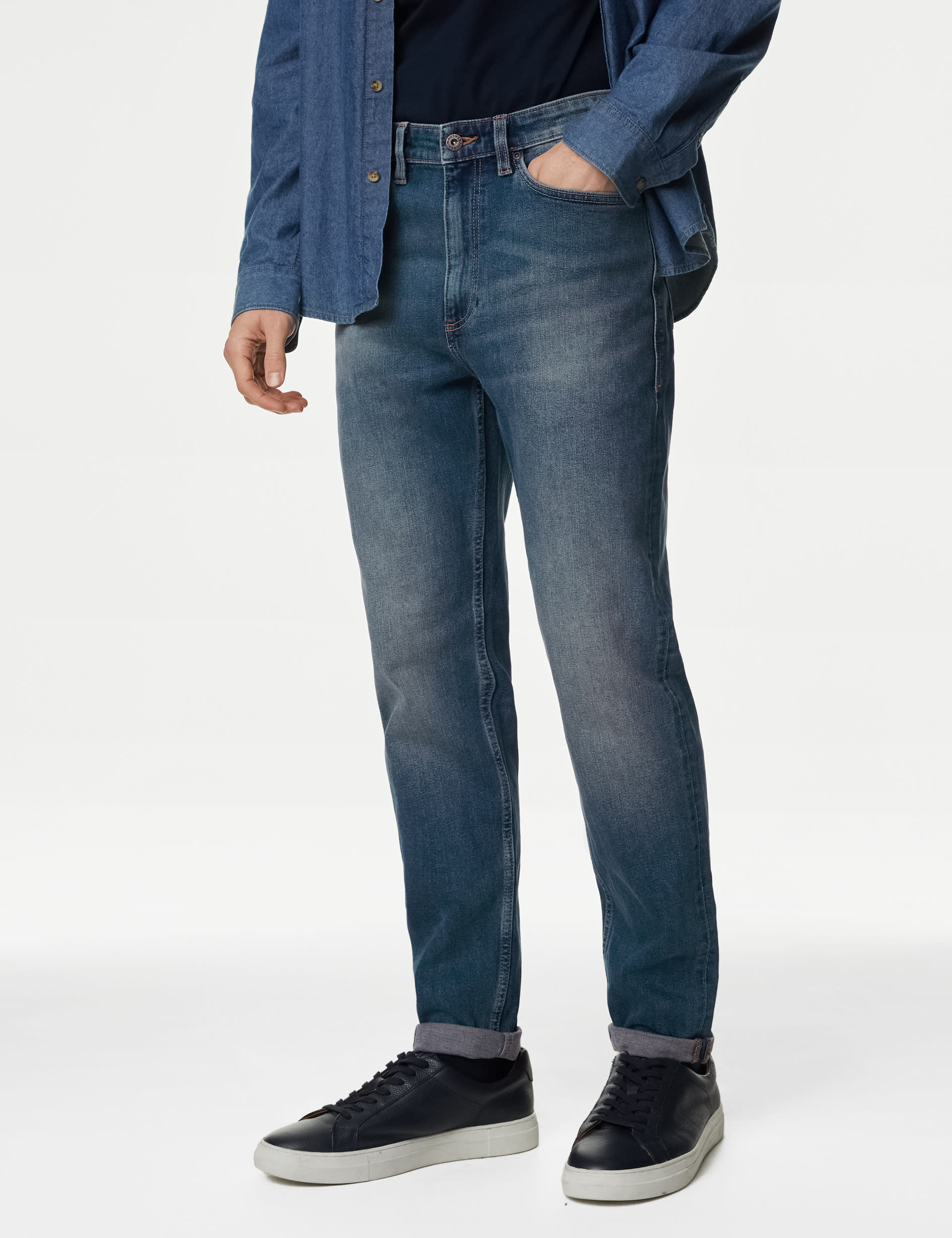 Men's Tapered Fit Jeans | M&S