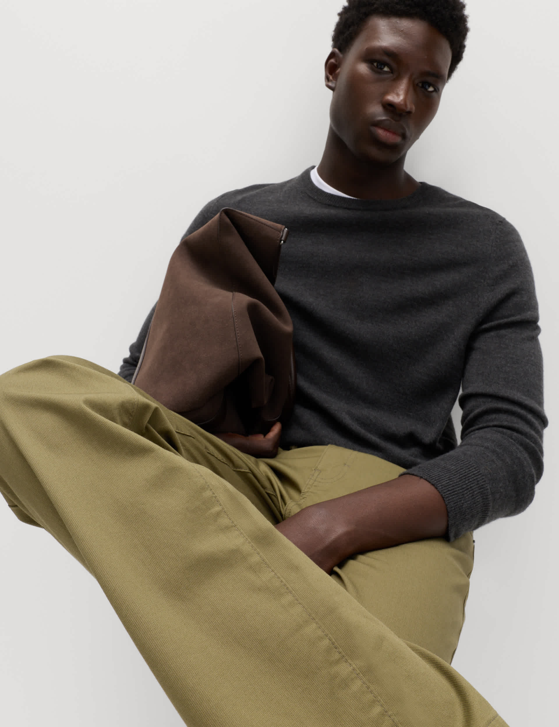 Straight Fit Textured 5 Pocket Trousers | M&S
