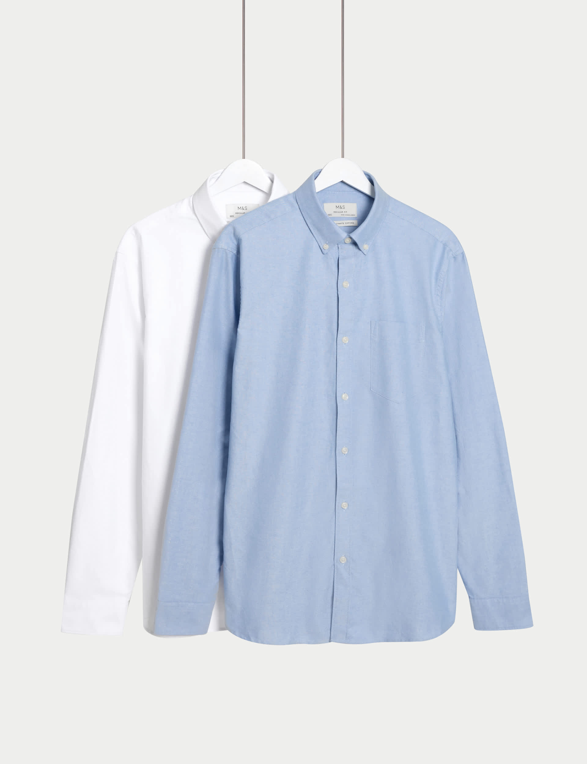 ULTIMATE 2PK REGULAR FIT PURE COTTON OXFORD SHIRTS | M&S