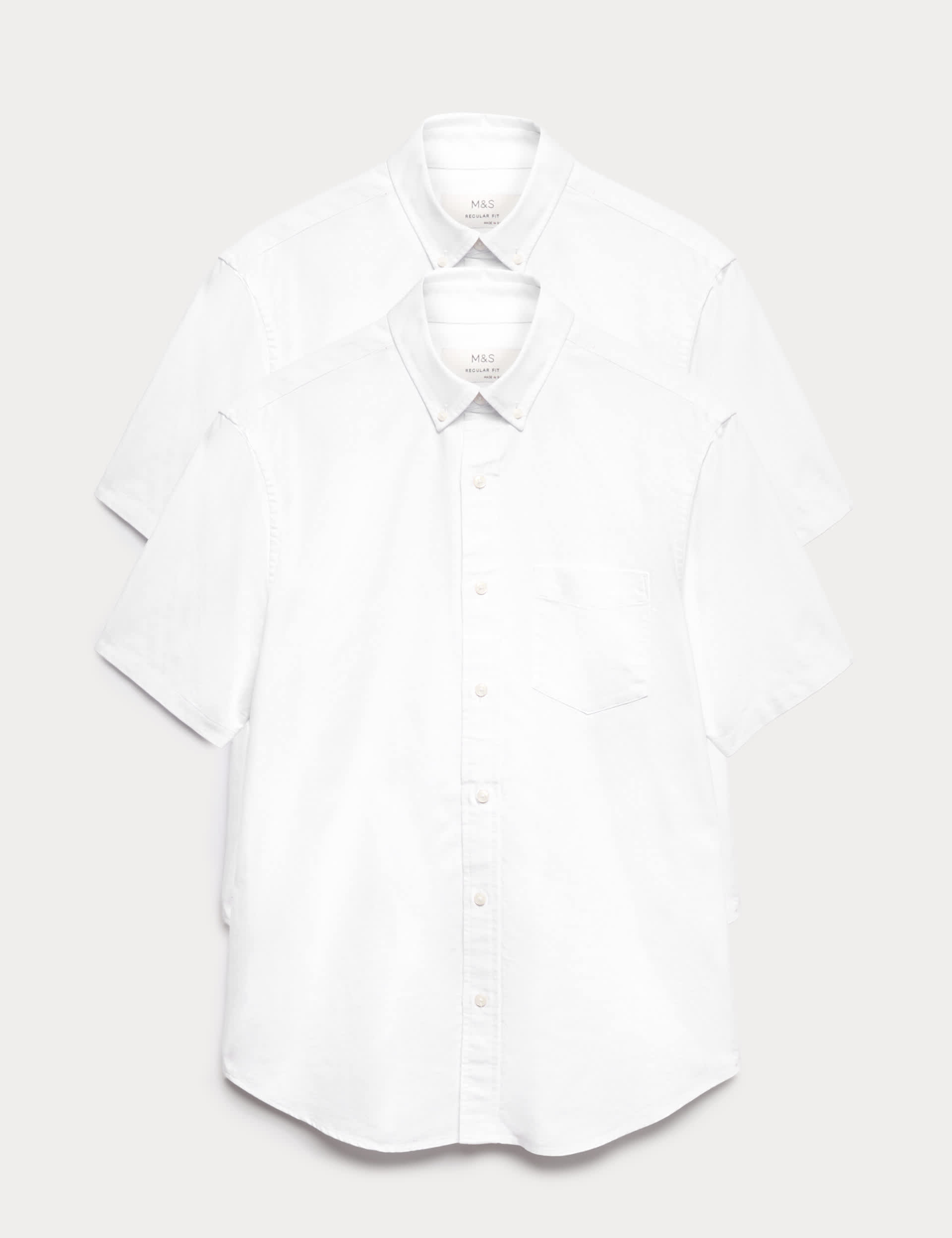 Ultimate 2pk Short Sleeve Oxford Shirts | M&S IE