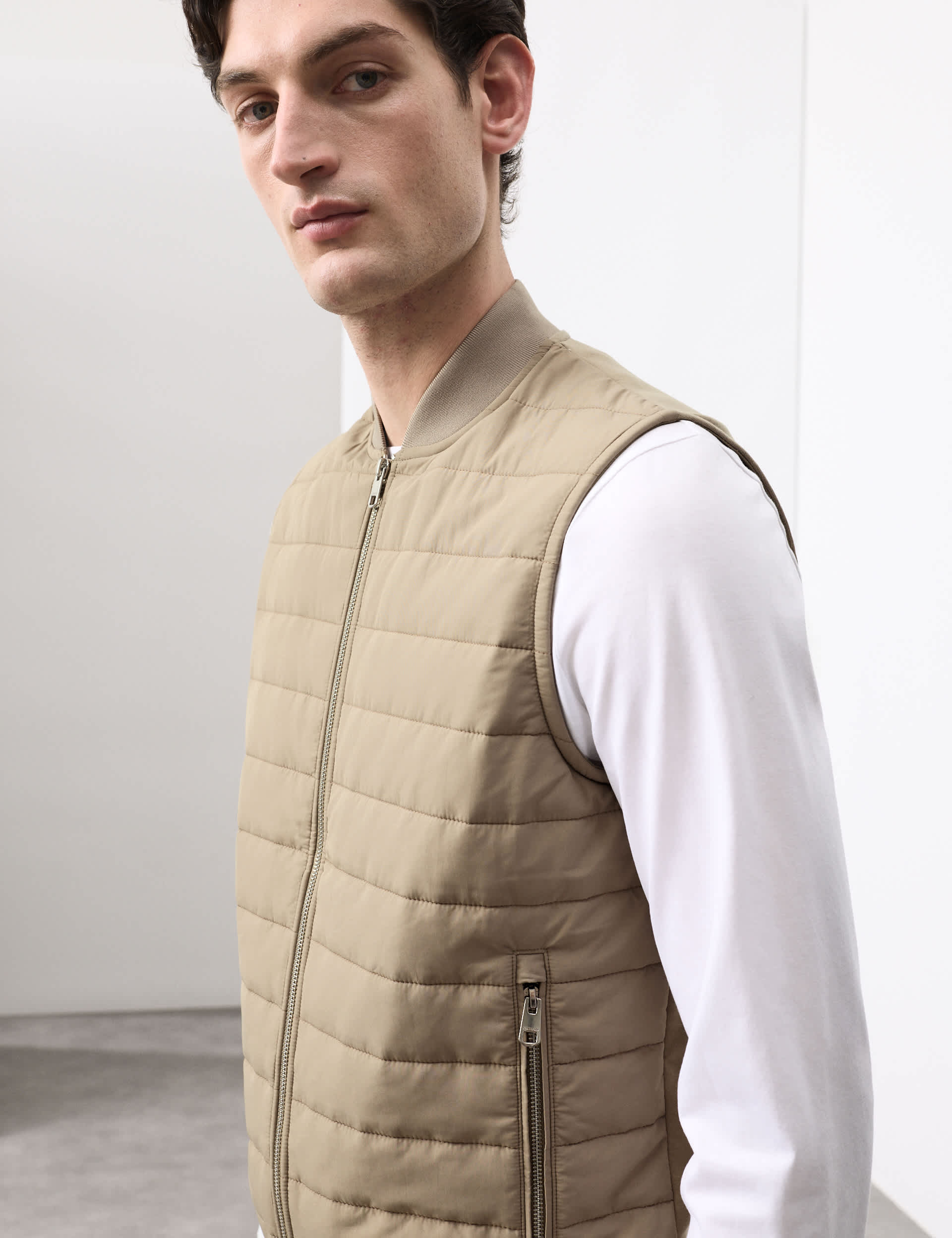 Cotton Rich Zip Up Quilted Gilet with Stormwear™ | Autograph | M&S