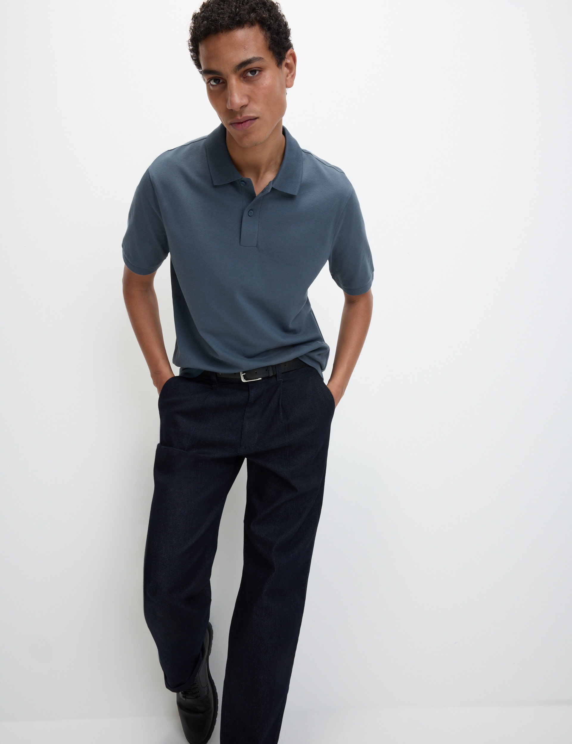Men’s Blue Polo Shirts at M&S