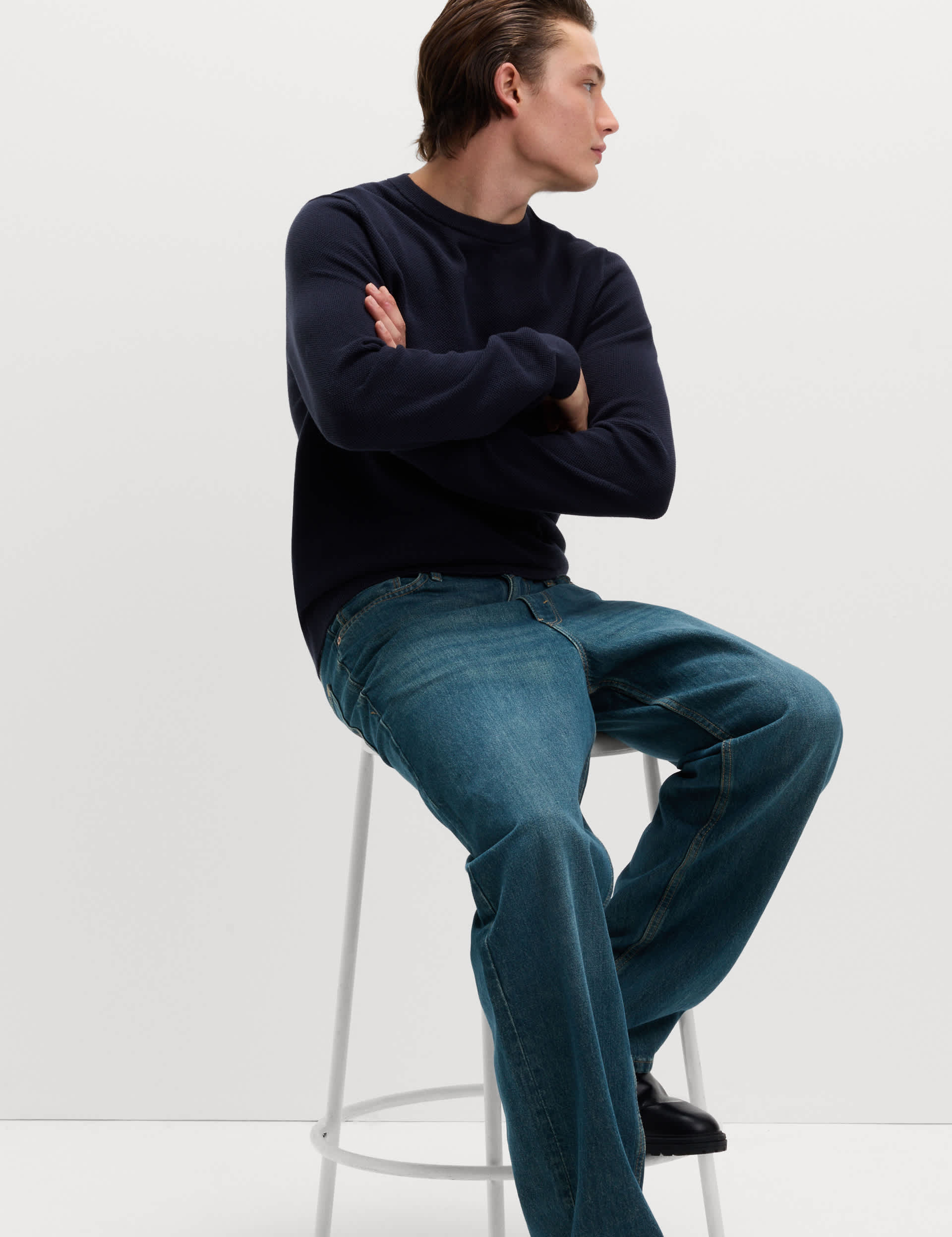 Men’s Navy Jumpers at M&S